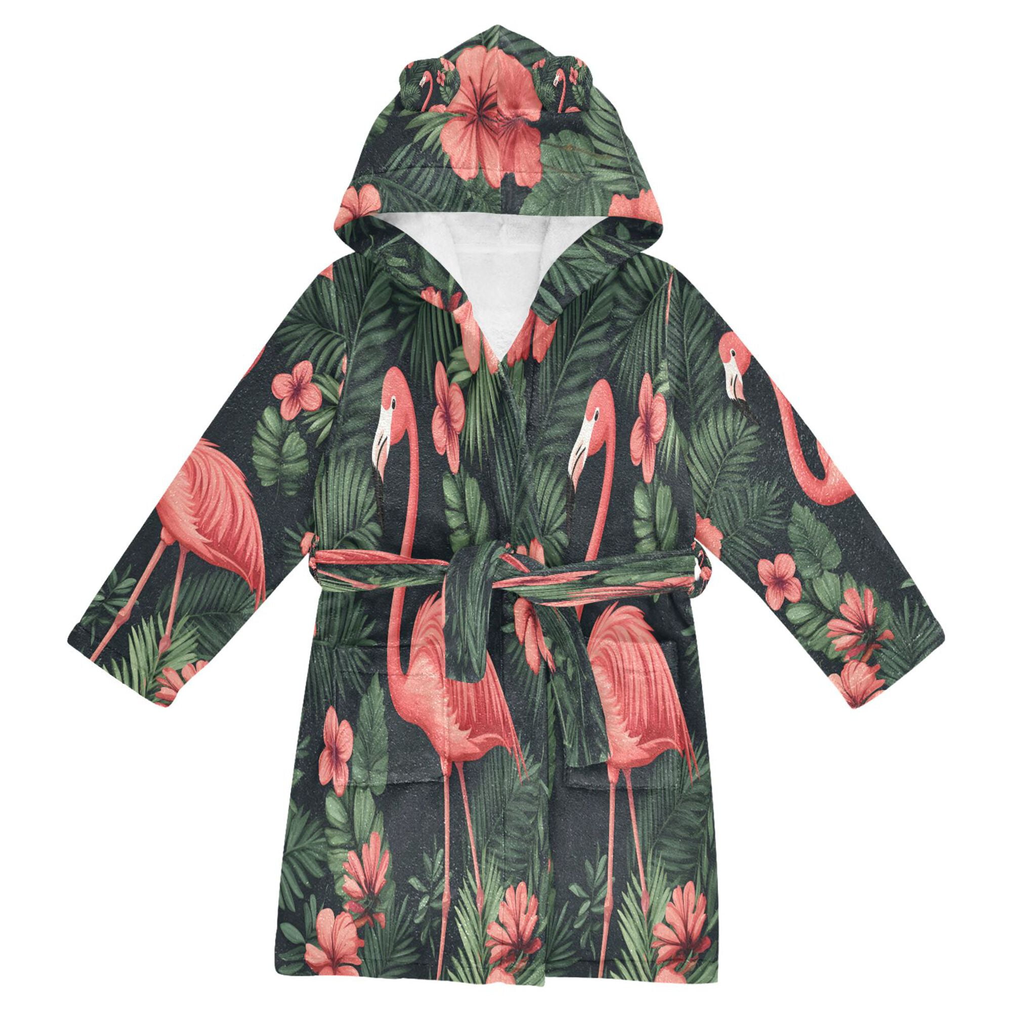 FORMRS Niños Bathrobe Unisex Hooded Robe Soft Plush Pajamas Sleepwear ...