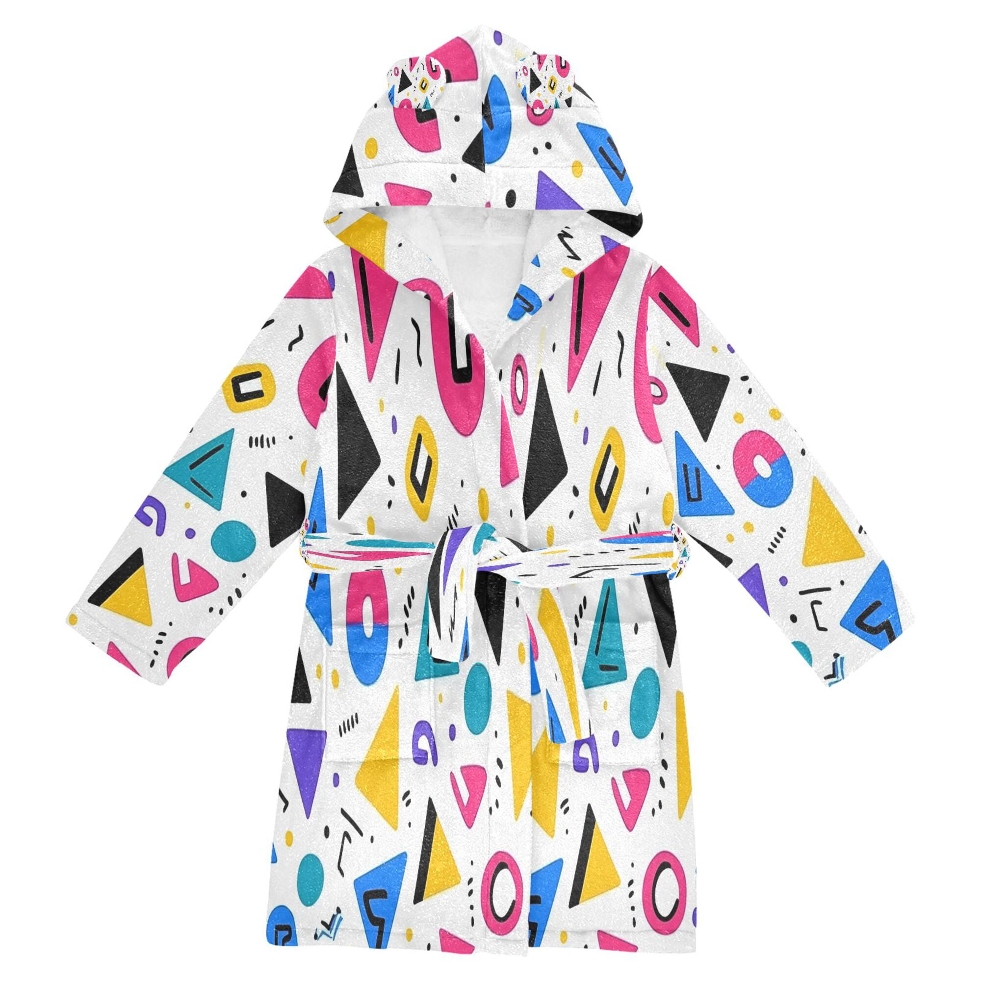 FORMRS Kids Bathrobe Unisex Hooded Robe Toddler Pajamas Sleepwear, Size ...