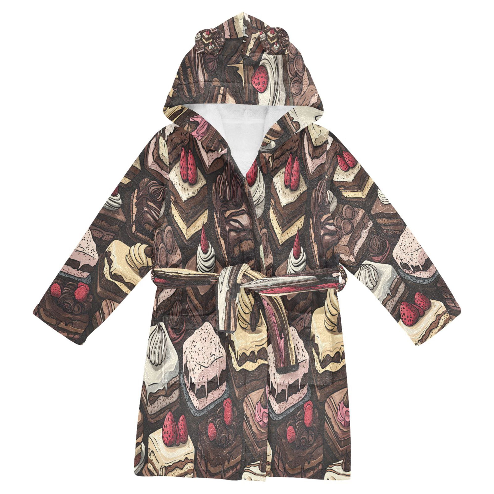 FORMRS Kids Bathrobe Unisex Hooded Robe Toddler Pajamas Sleepwear, Size ...