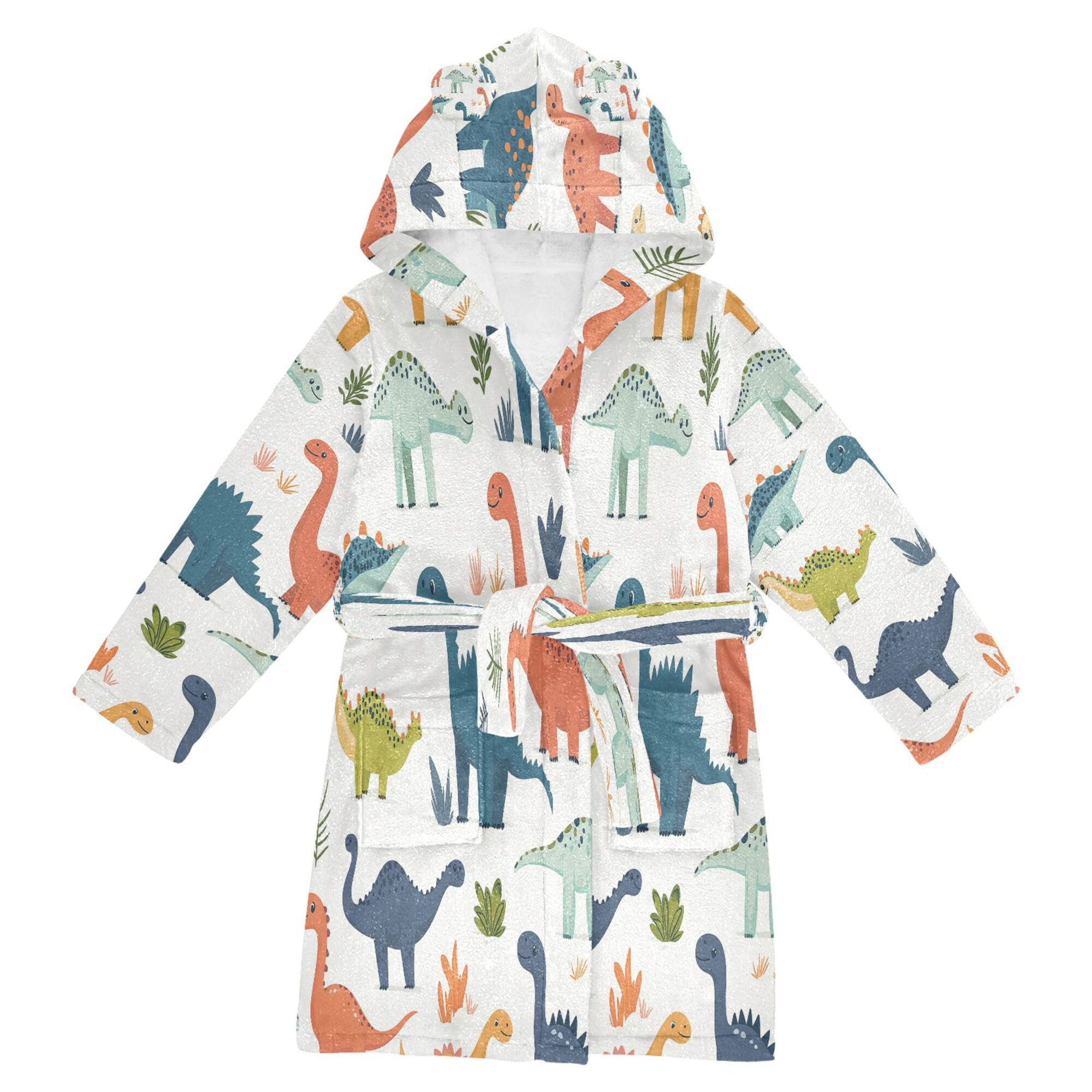 FORMRS Kids Bathrobe Unisex Hooded Robe Toddler Pajamas Sleepwear, Size ...