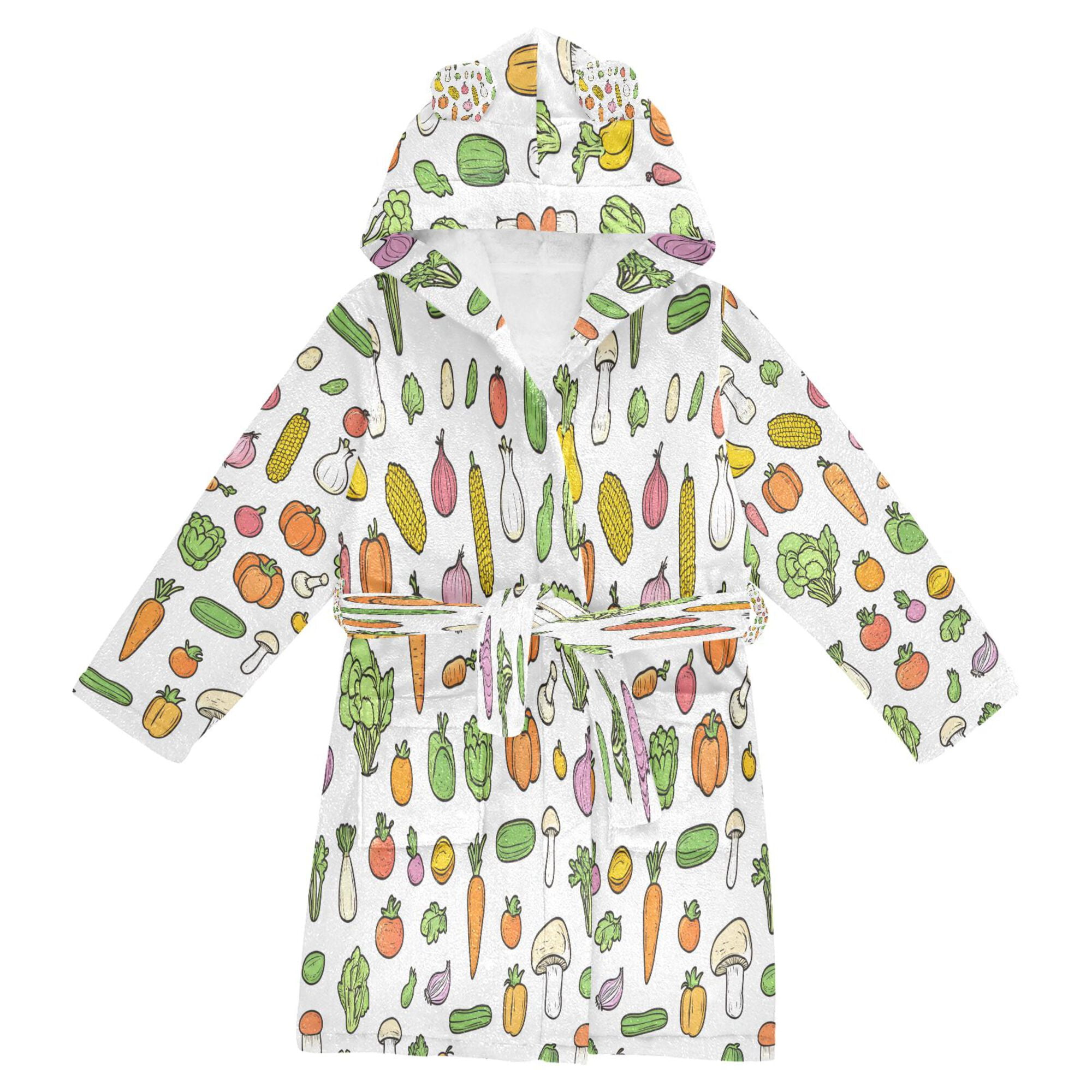 FORMRS Niños Bathrobe Unisex Hooded Robe Soft Plush Pajamas Sleepwear ...