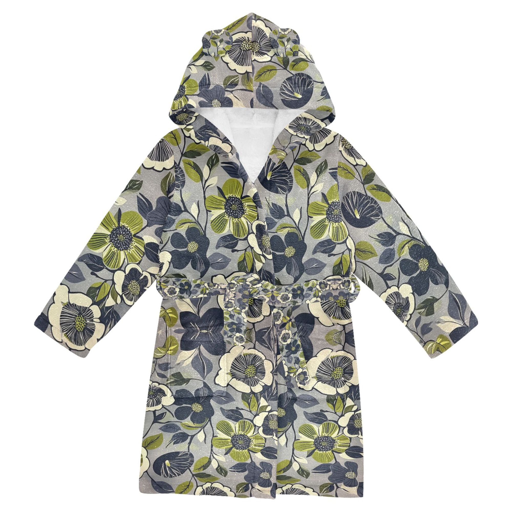 FORMRS Kids Bathrobe Unisex Hooded Robe Toddler Pajamas Sleepwear, Size ...