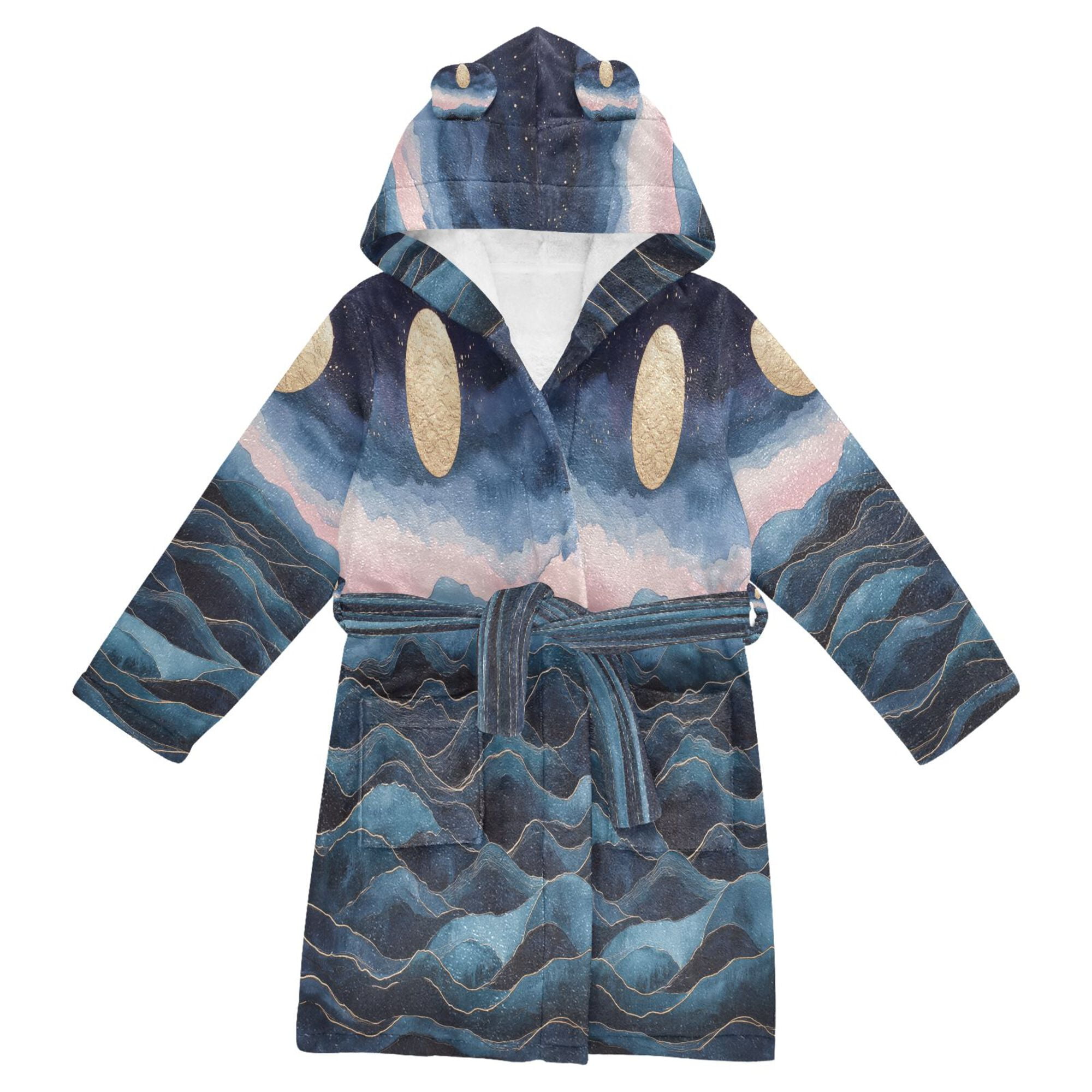 FORMRS Niños Bathrobe Unisex Hooded Robe Soft Plush Pajamas Sleepwear ...