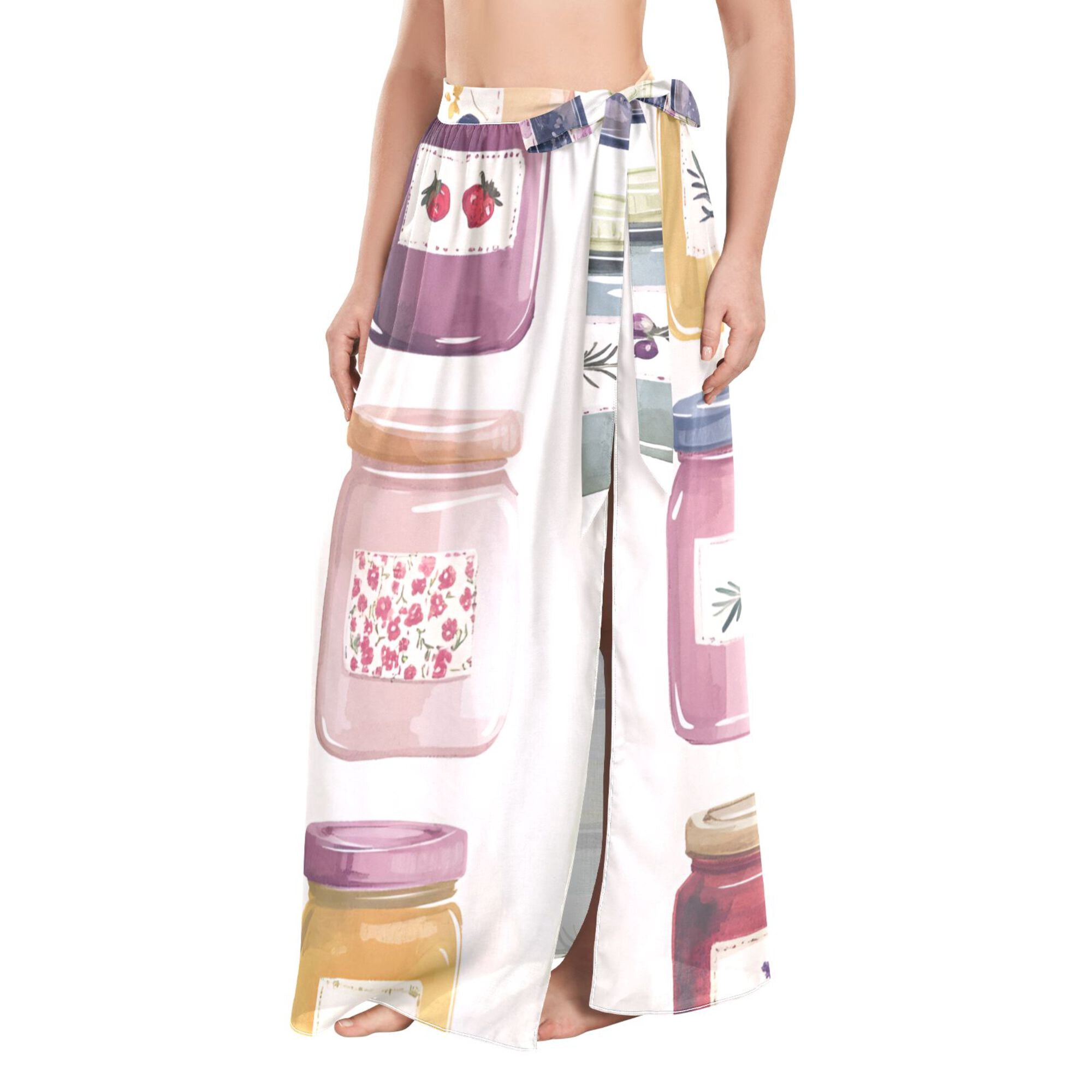FORMRS Womens Long Sarong Beach Wrap Semi-Sheer Bikini Skirt Bathing ...
