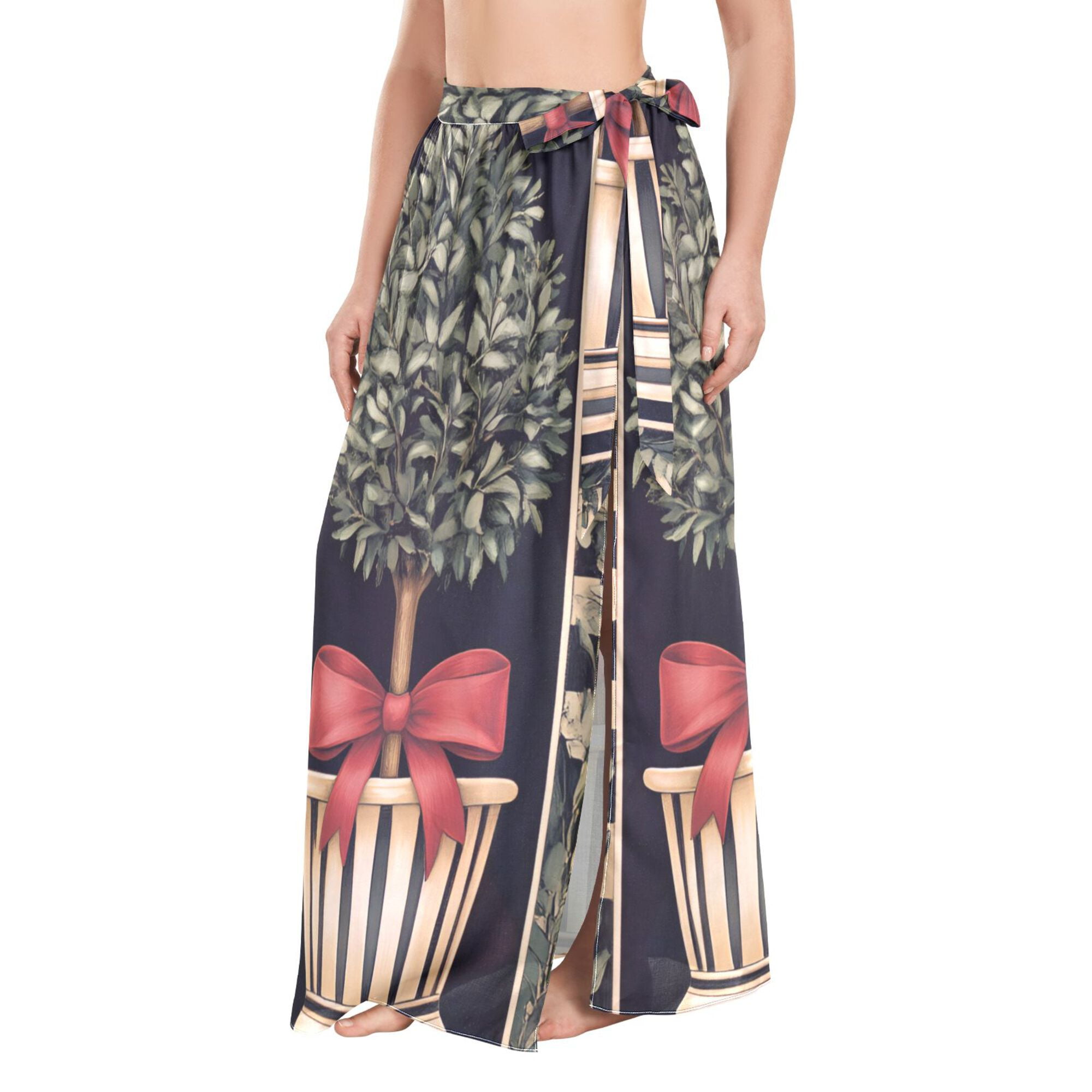 FORMRS Womens Long Sarong Beach Wrap Semi-Sheer Bikini Skirt Bathing ...