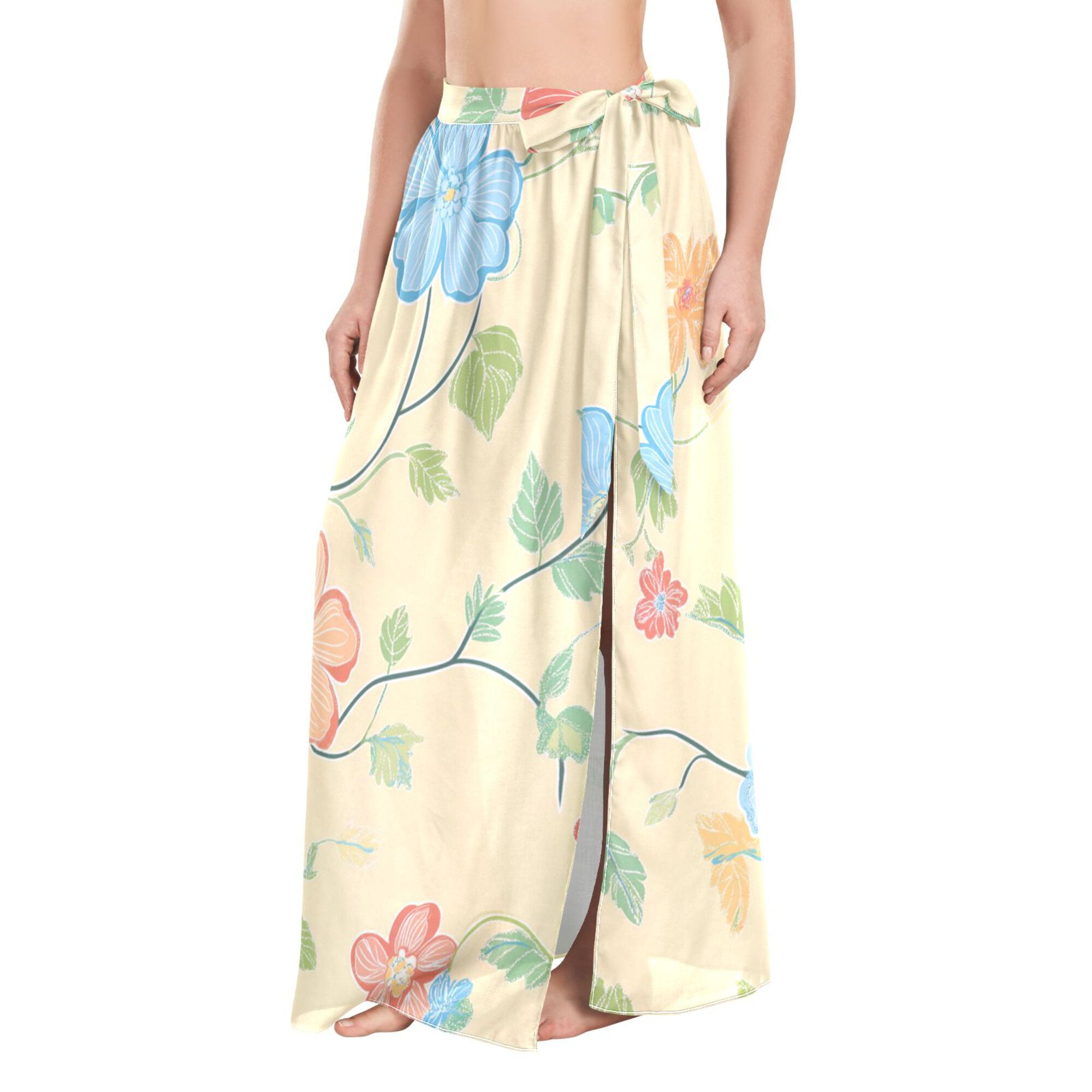 FORMRS Womens Long Sarong Beach Wrap Semi-Sheer Bikini Skirt Bathing ...