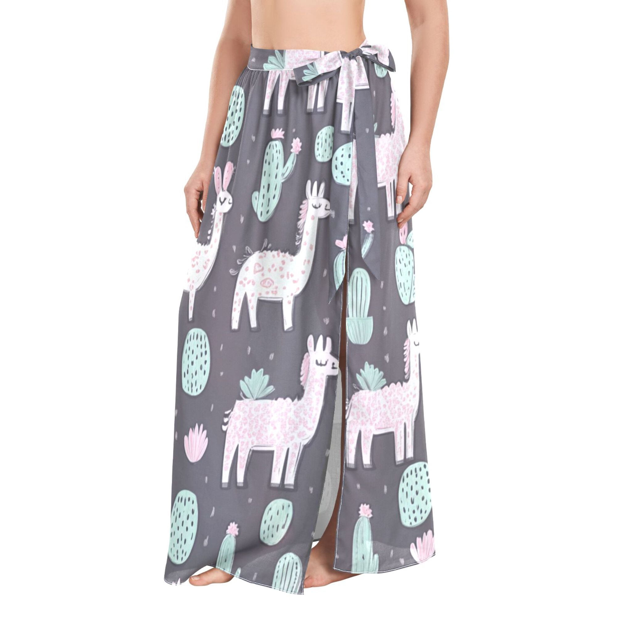 FORMRS Womens Long Sarong Beach Wrap Semi-Sheer Bikini Skirt Bathing ...