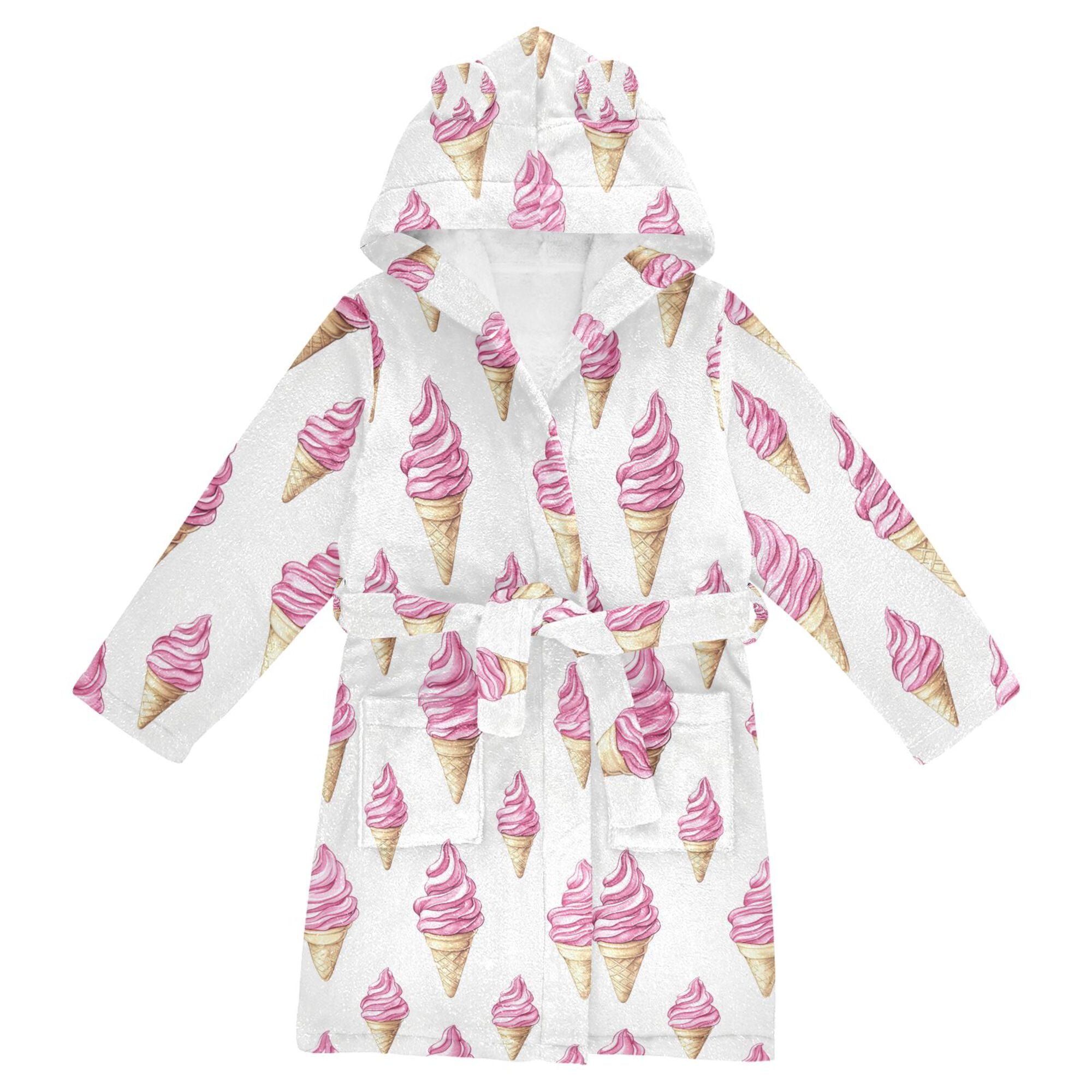 FORMRS Niños Bathrobe Unisex Hooded Robe Soft Plush Pajamas Sleepwear ...