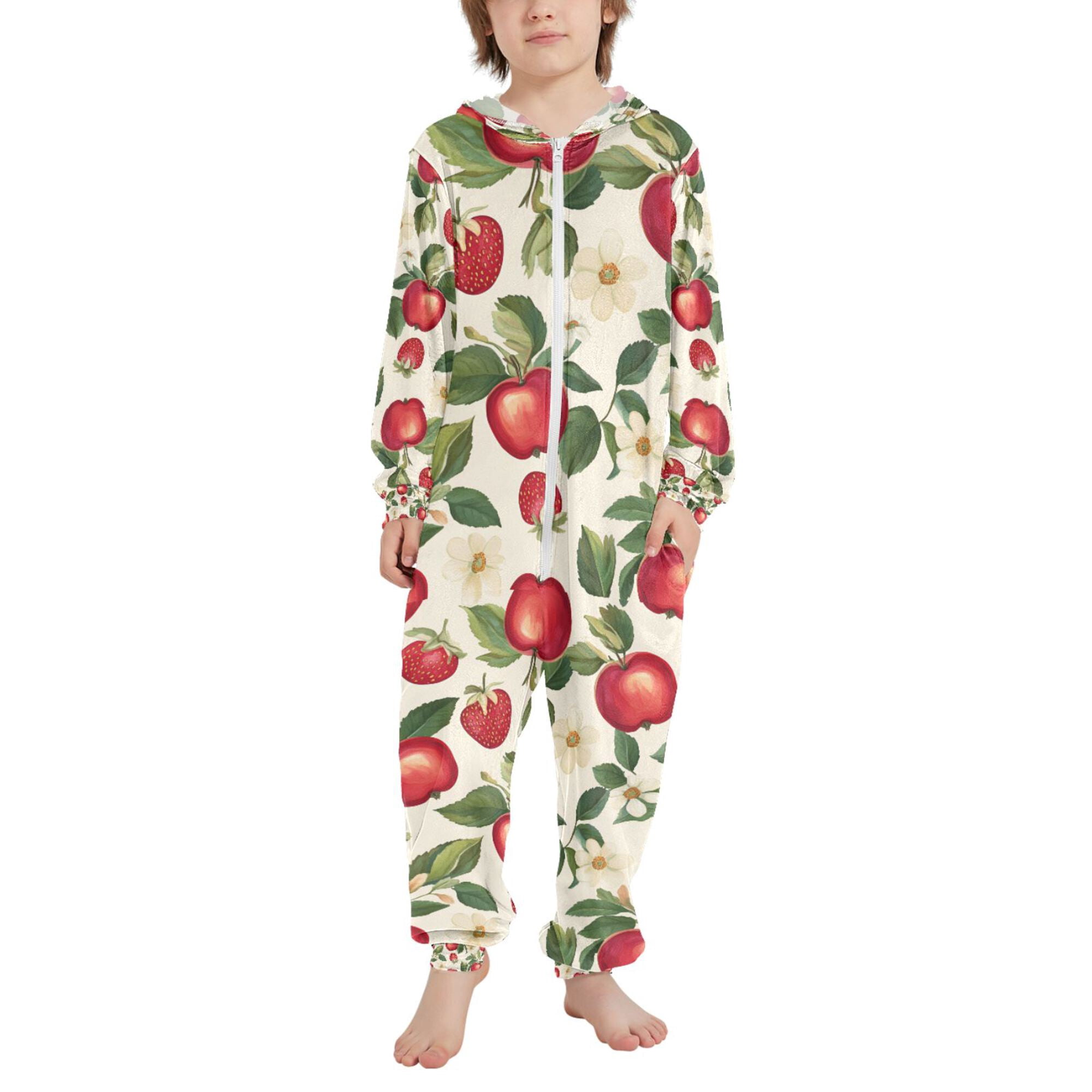 FORMRS Kids One-Piece Pajamas Hooded Long Sleeve Union Suit Soft Onesie ...