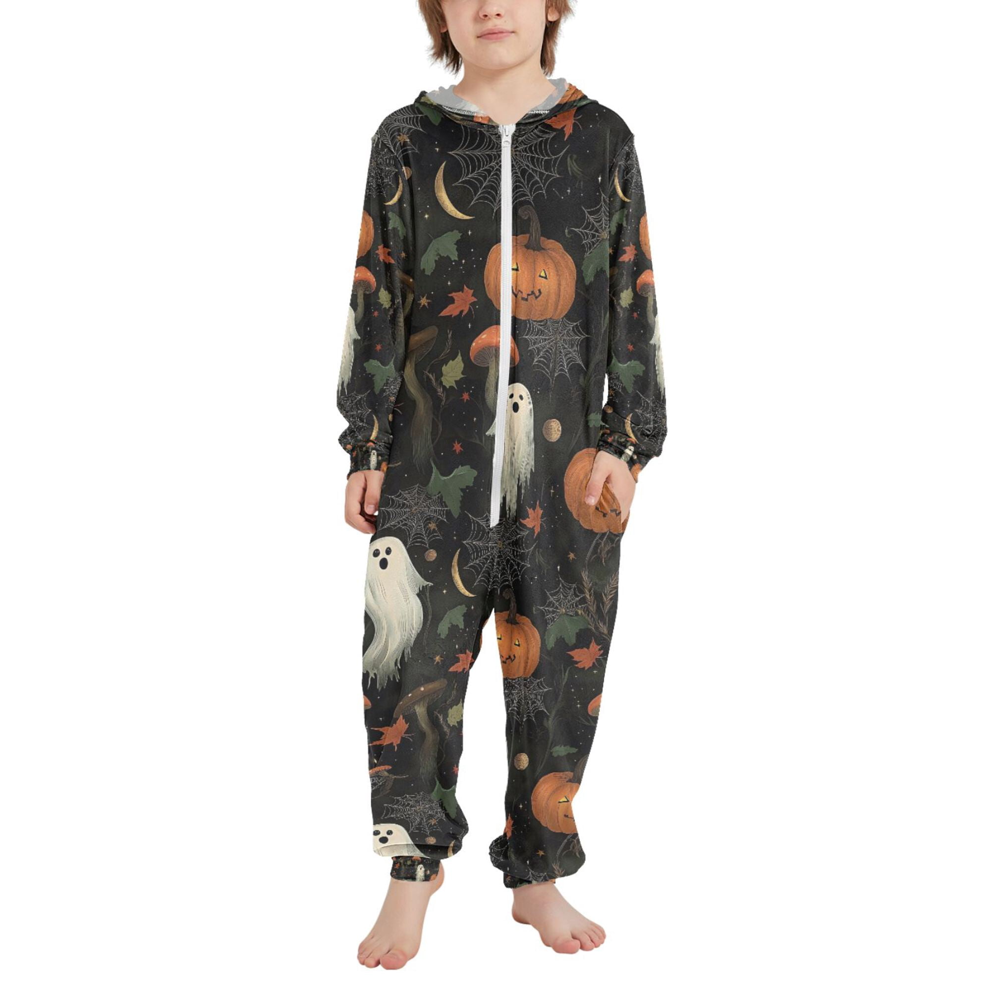 FORMRS Kids One-Piece Pajamas Hooded Long Sleeve Union Suit Soft Onesie ...
