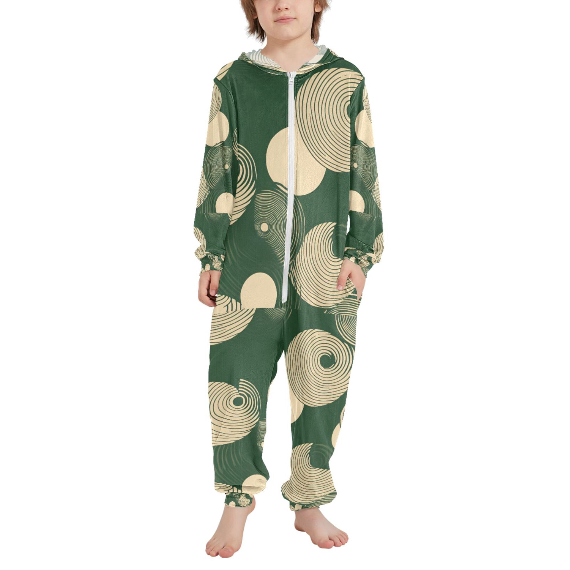 FORMRS Kids One-Piece Pajamas Hooded Long Sleeve Union Suit Soft Onesie ...