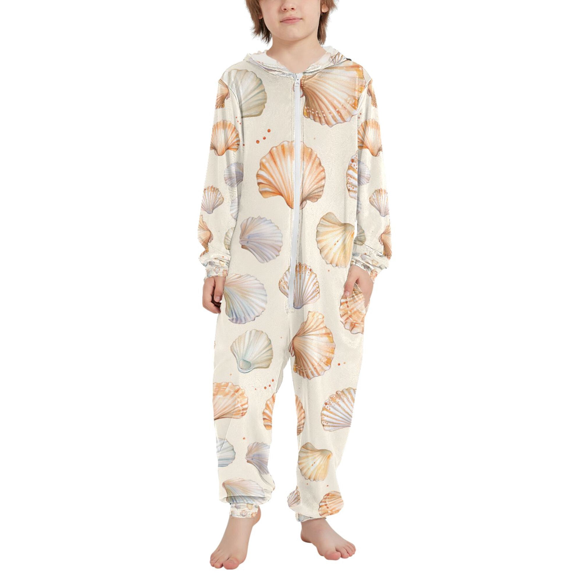 FORMRS Kids One-Piece Pajamas Hooded Long Sleeve Union Suit Soft Onesie ...