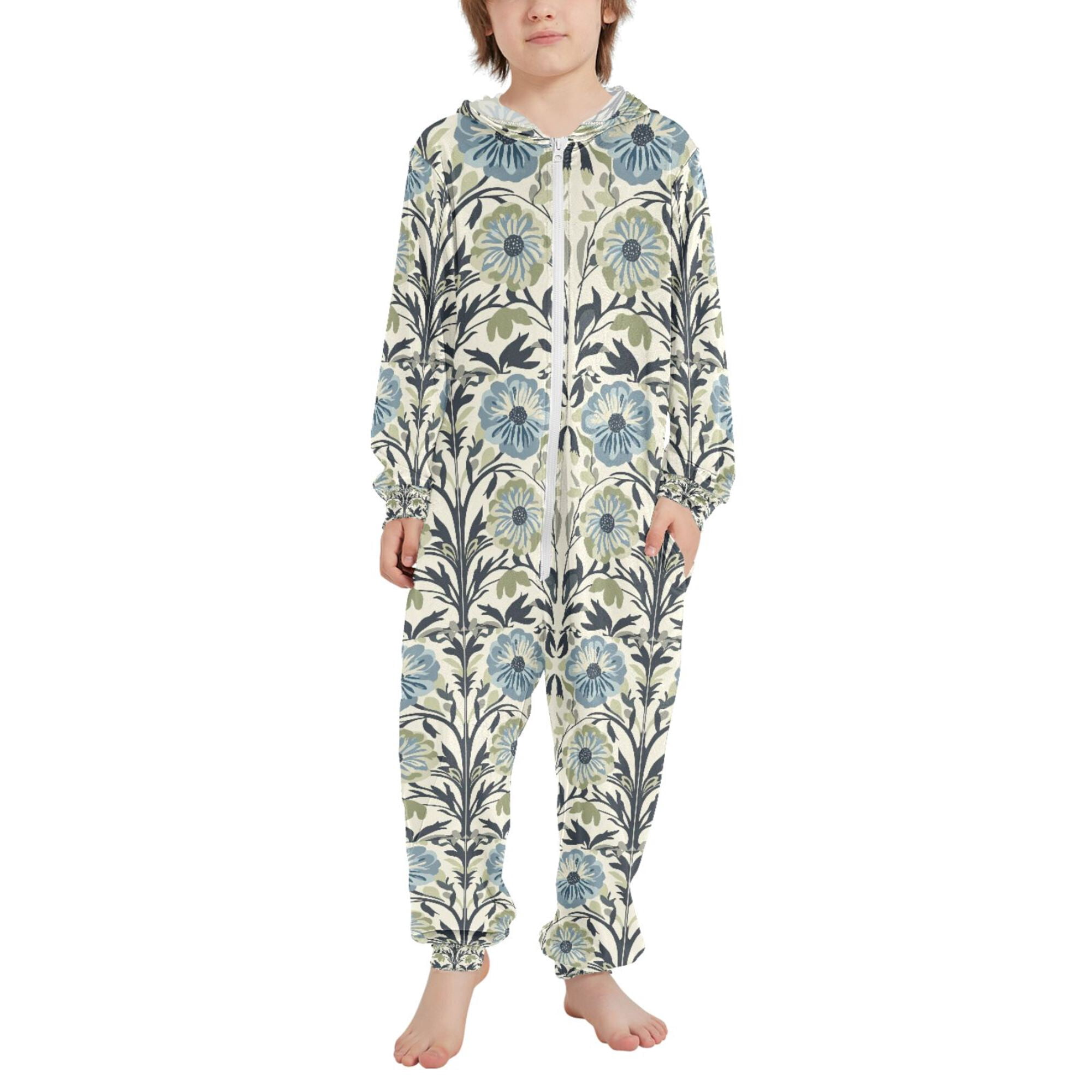 FORMRS Kids One-Piece Pajamas Hooded Long Sleeve Union Suit Soft Onesie ...