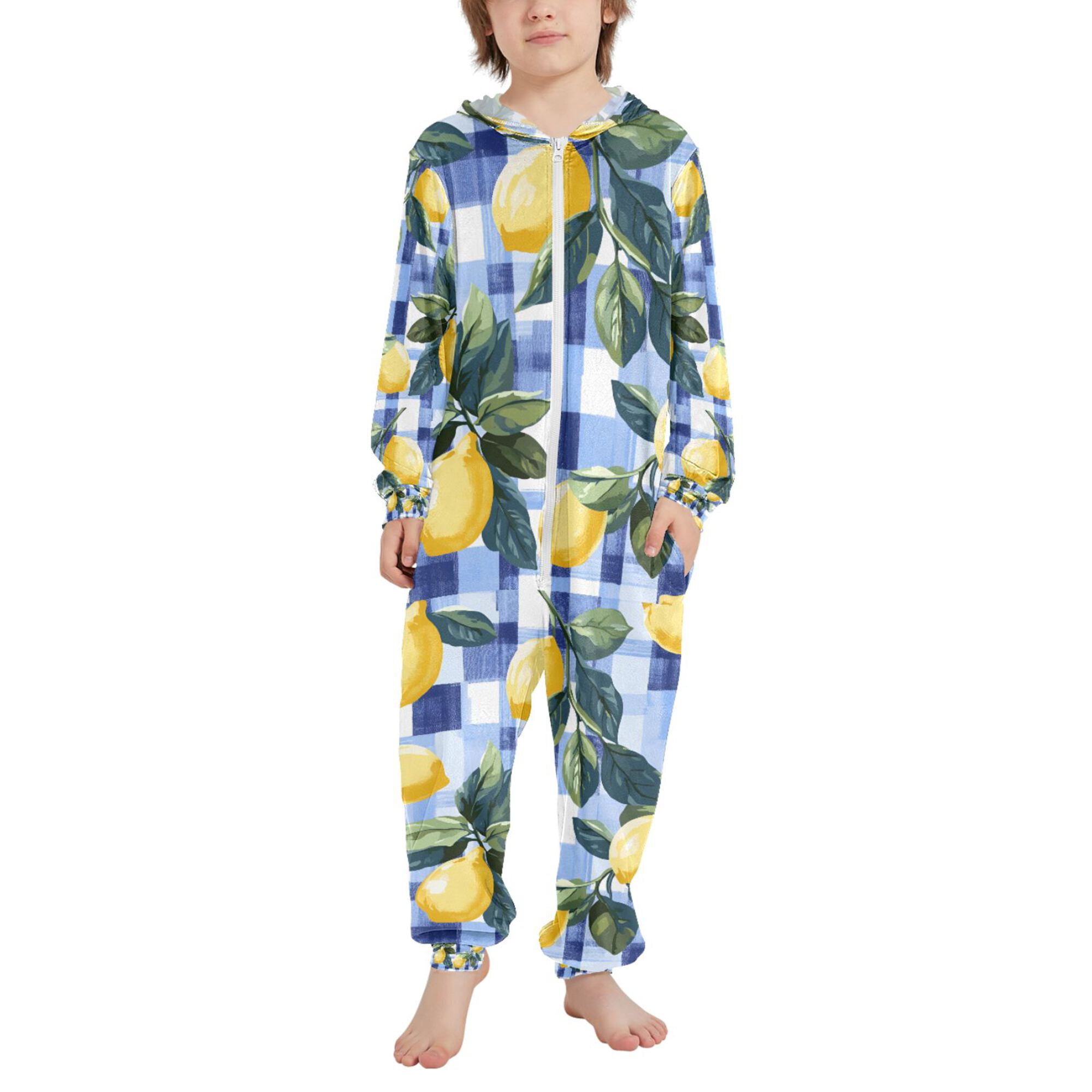 FORMRS Kids One-Piece Pajamas Hooded Long Sleeve Union Suit Soft Onesie ...
