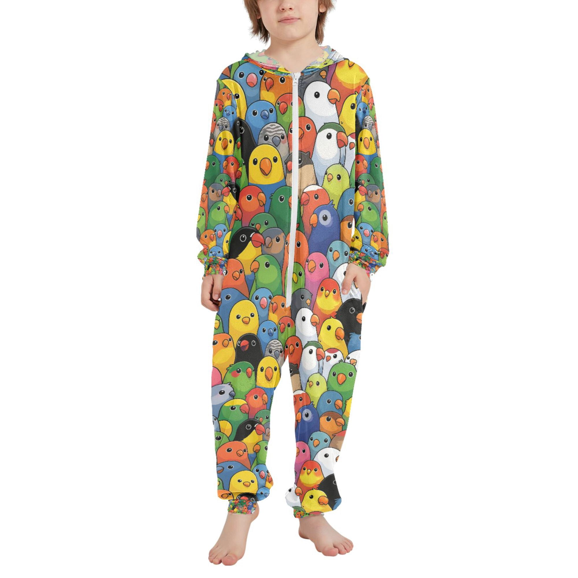 FORMRS Kids One-Piece Pajamas Hooded Long Sleeve Union Suit Soft Onesie ...