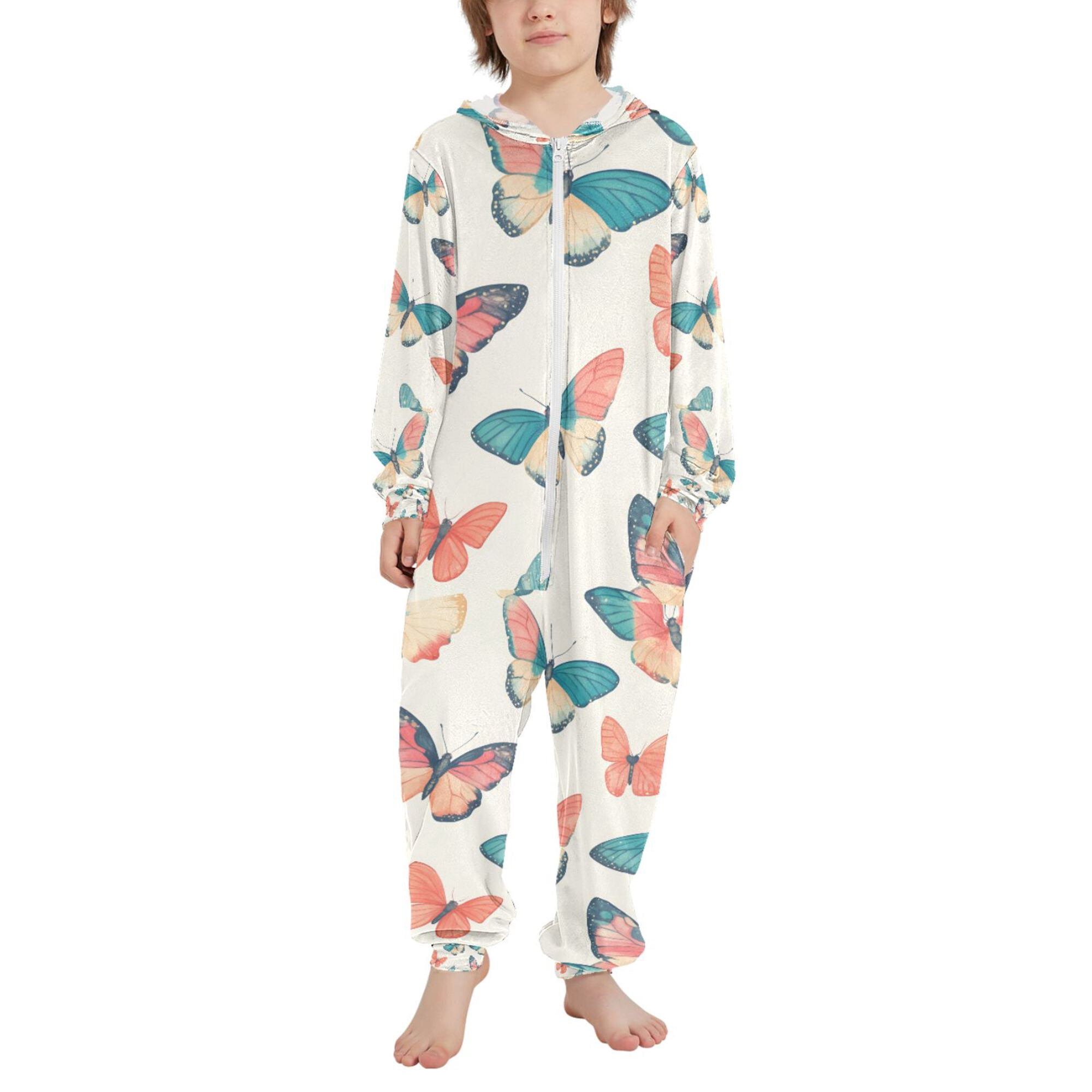 FORMRS Kids One-Piece Pajamas Hooded Long Sleeve Union Suit Soft Onesie ...