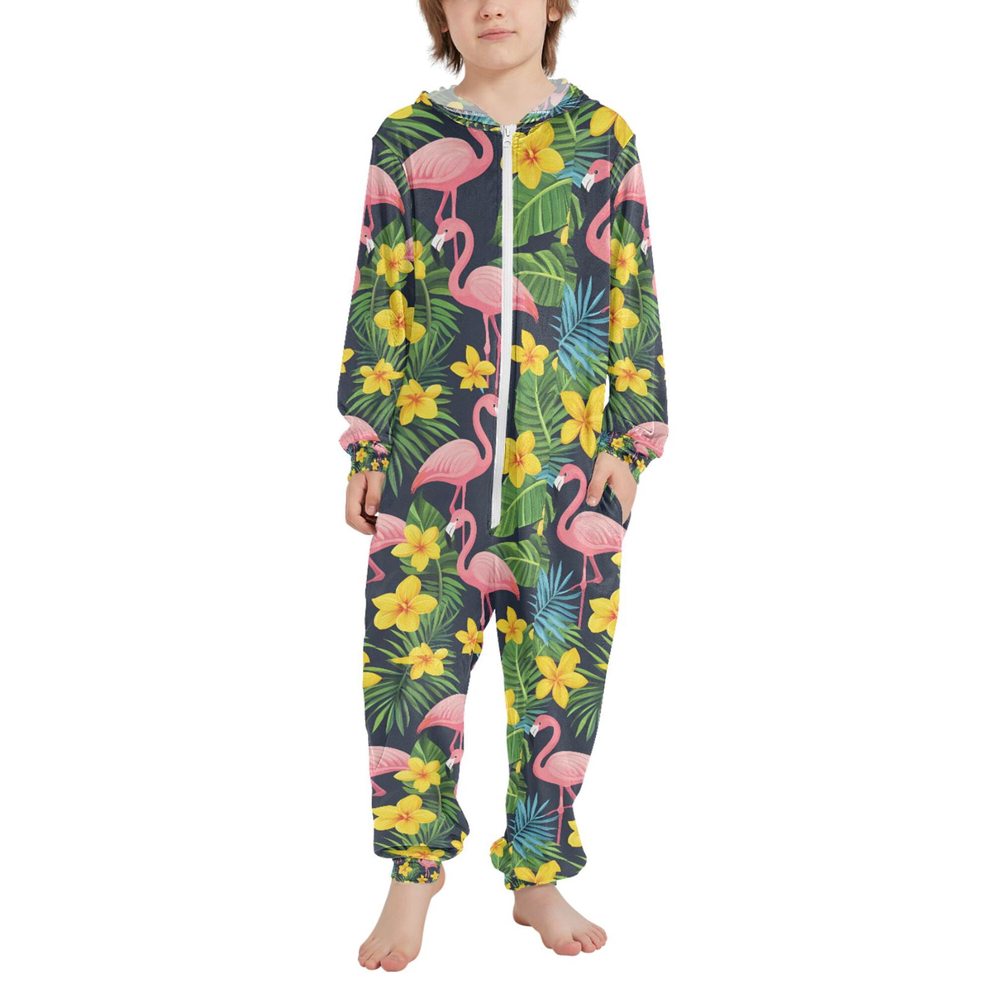 FORMRS Kids One-Piece Pajamas Hooded Long Sleeve Union Suit Soft Onesie ...