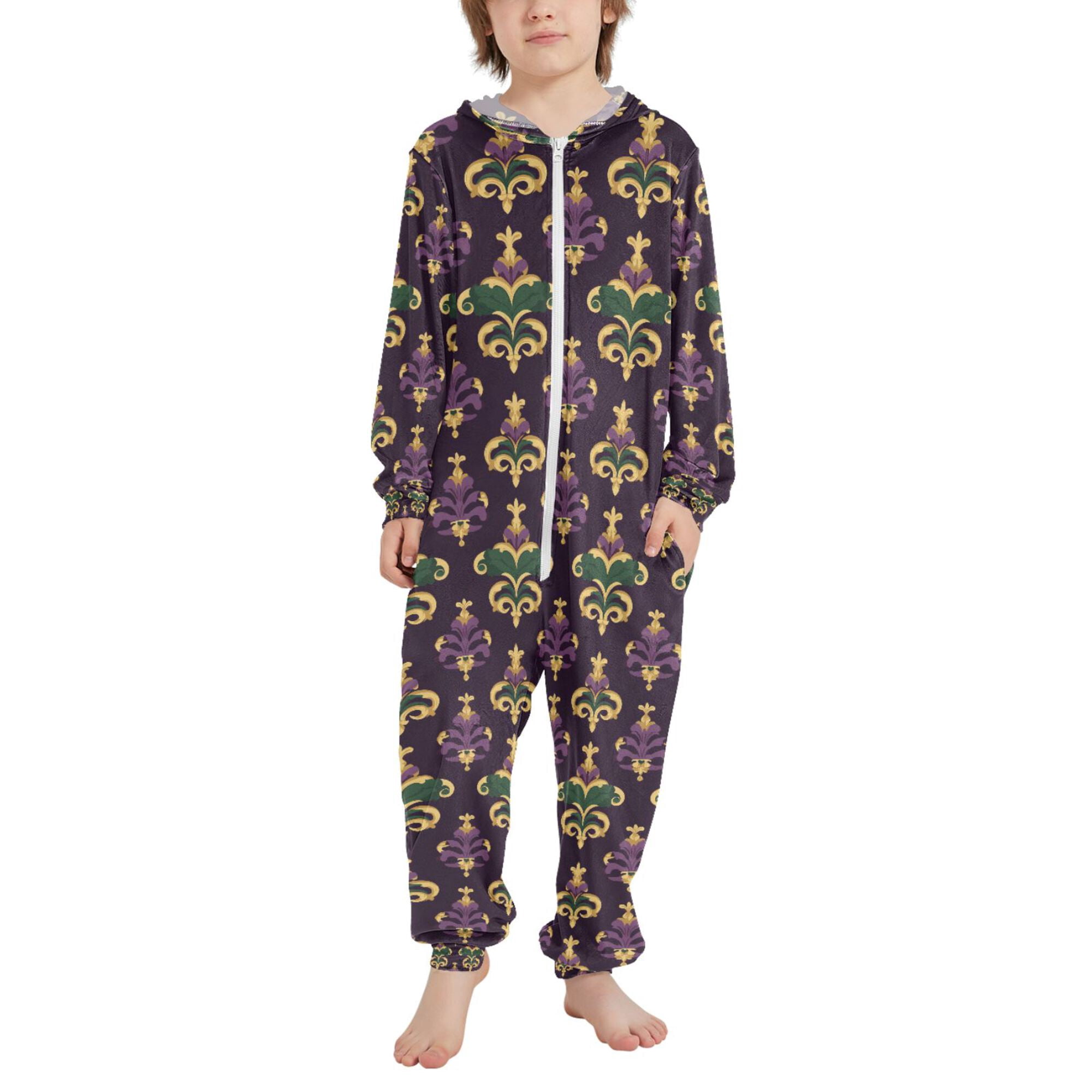 FORMRS Kids One-Piece Pajamas Hooded Long Sleeve Union Suit Soft Onesie ...