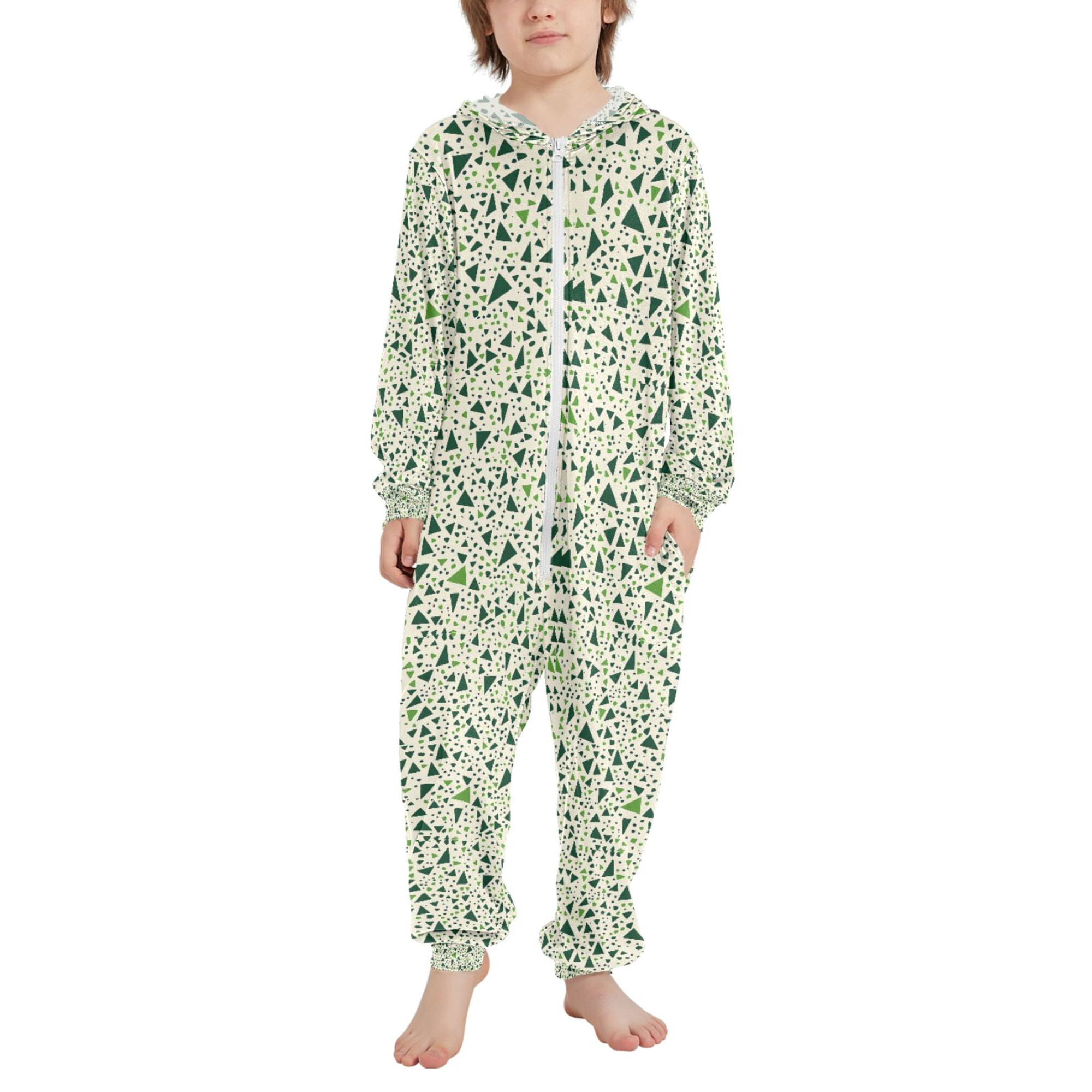 FORMRS Kids One-Piece Pajamas Hooded Long Sleeve Union Suit Soft Onesie ...