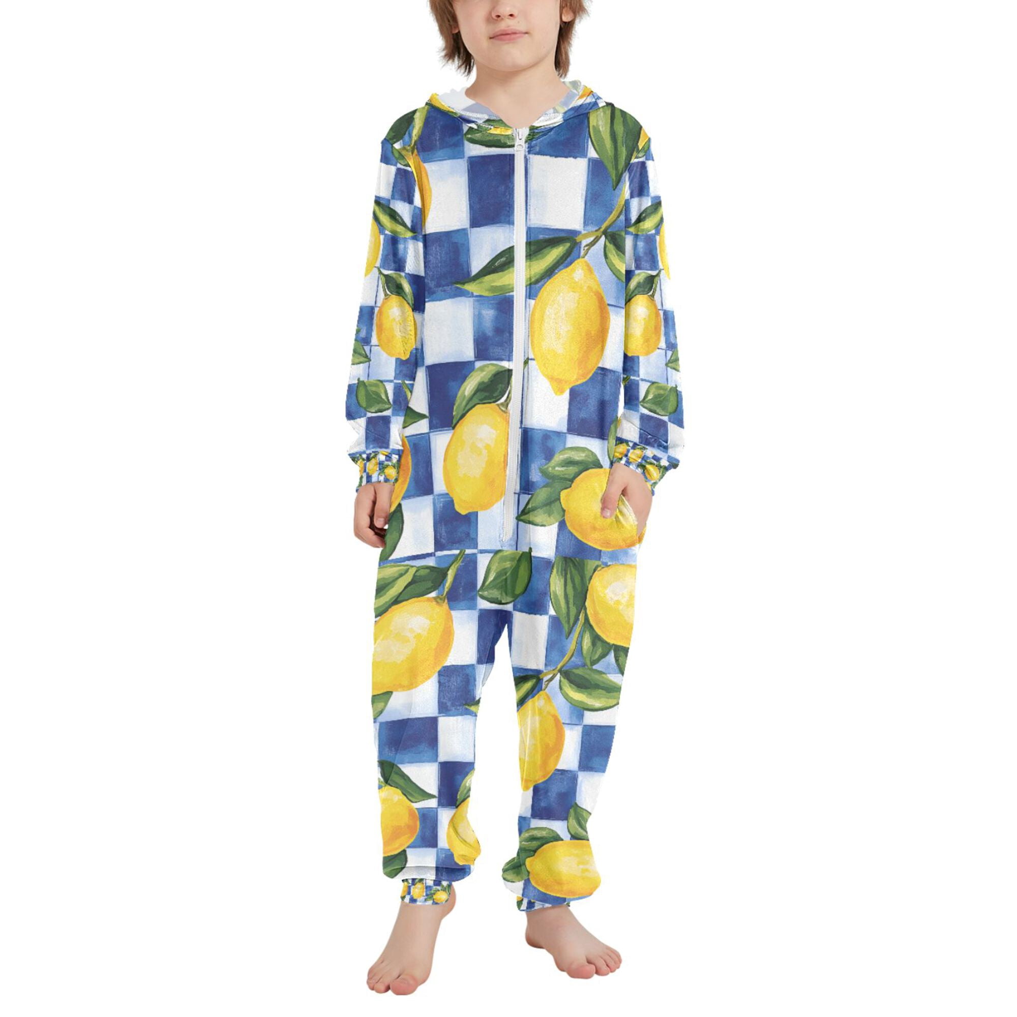 FORMRS Kids One-Piece Pajamas Hooded Long Sleeve Union Suit Soft Onesie ...