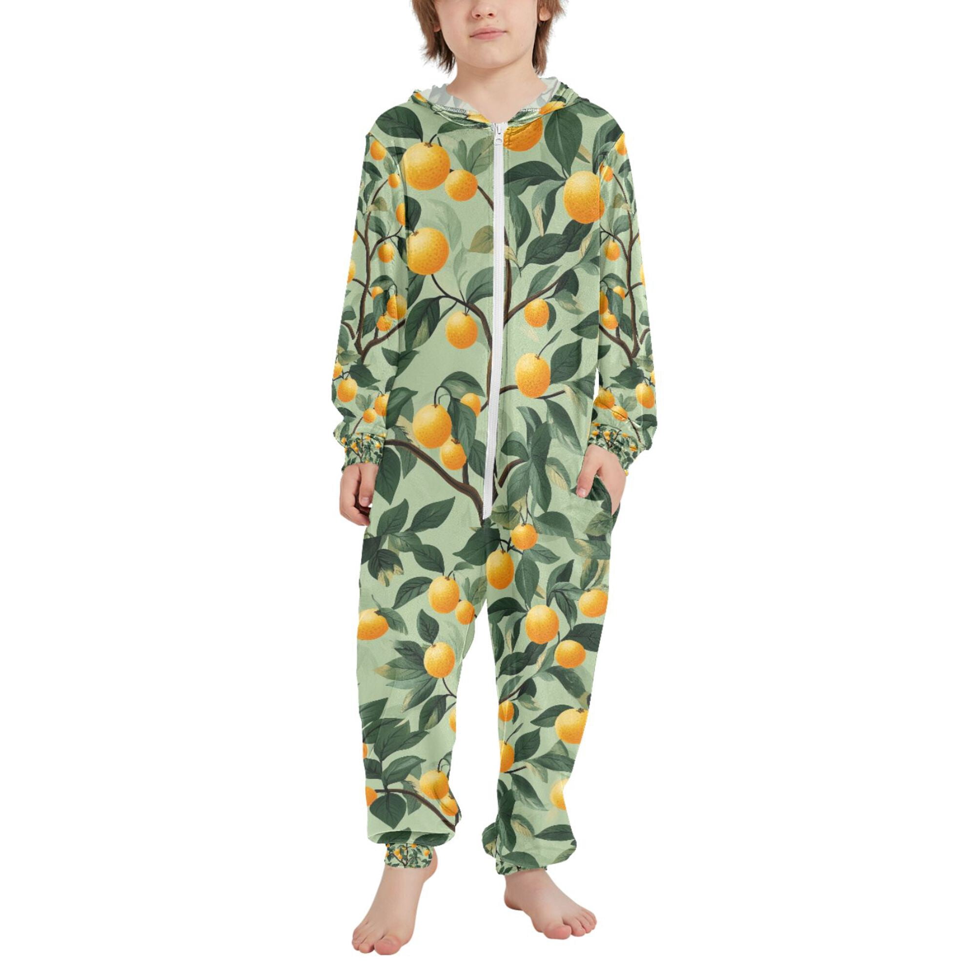FORMRS Kids One-Piece Pajamas Hooded Long Sleeve Union Suit Soft Onesie ...