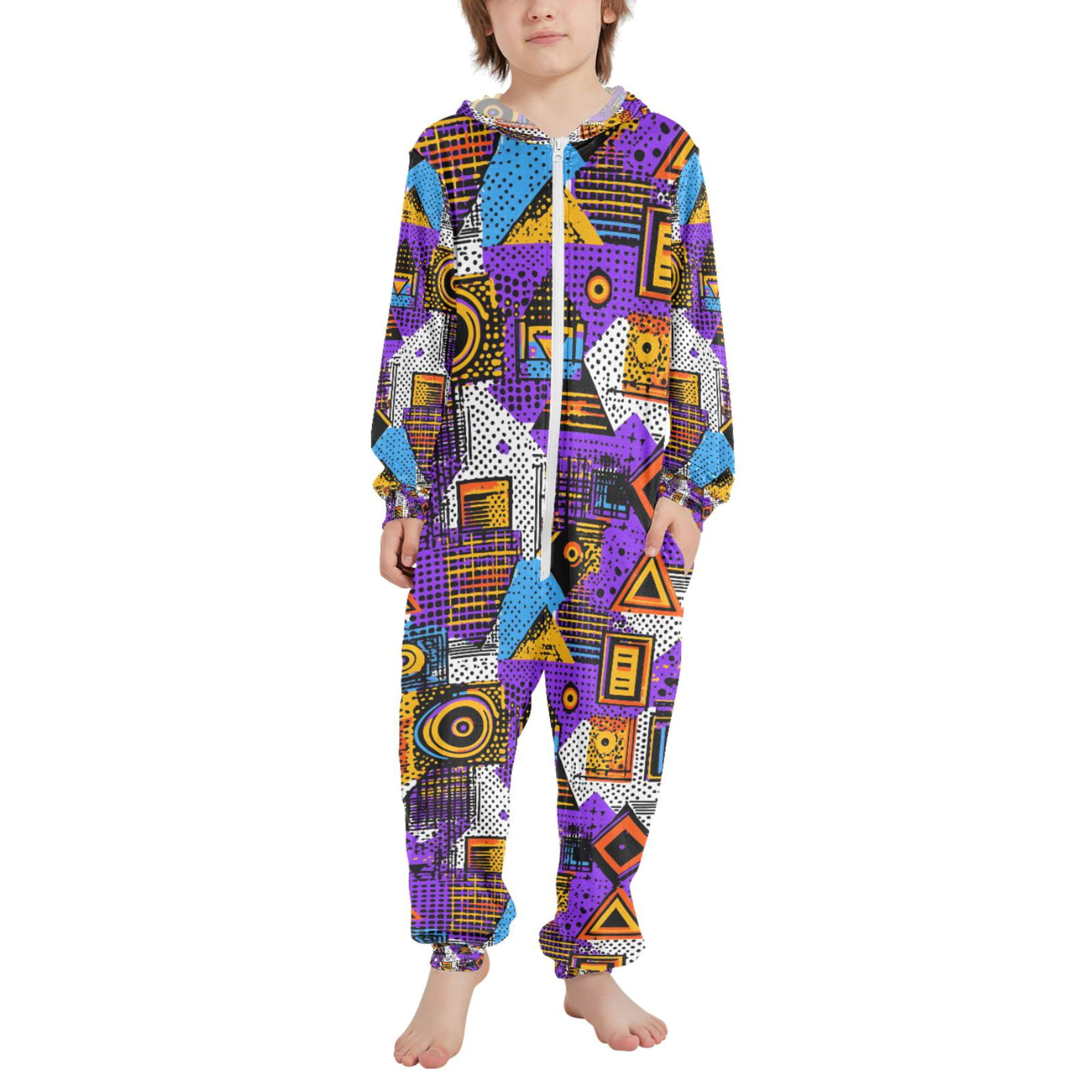 FORMRS Kids One-Piece Pajamas Hooded Long Sleeve Union Suit Soft Onesie ...