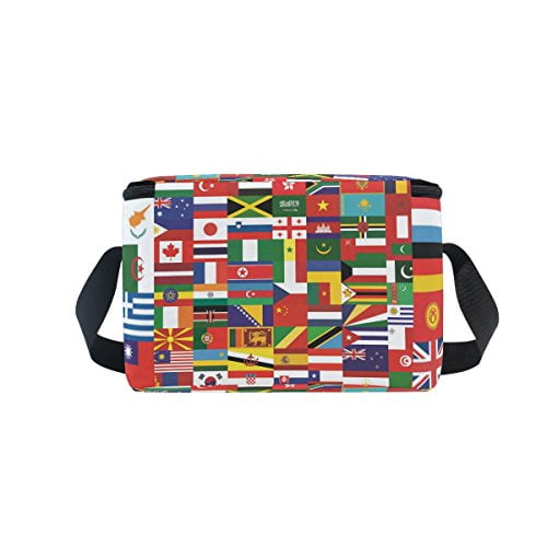 FORMRS Lunch Box Insulated World Flags Lunch Bag Large Cooler Tote Bag ...