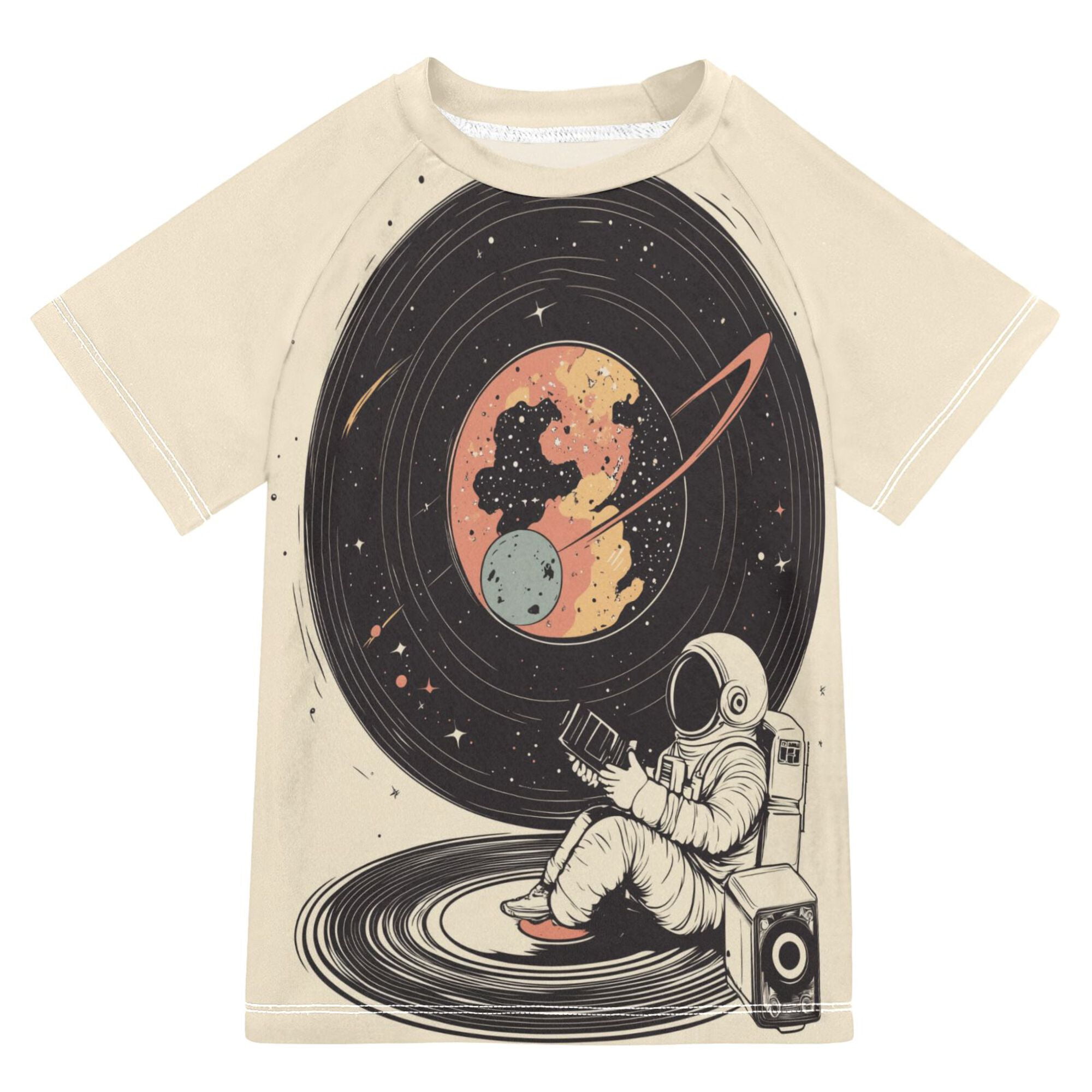 FORMRS Boys Rash Guard with Short Sleeves UPF 50+ Swim Shirts Sizes 3-12T, Space Record ...