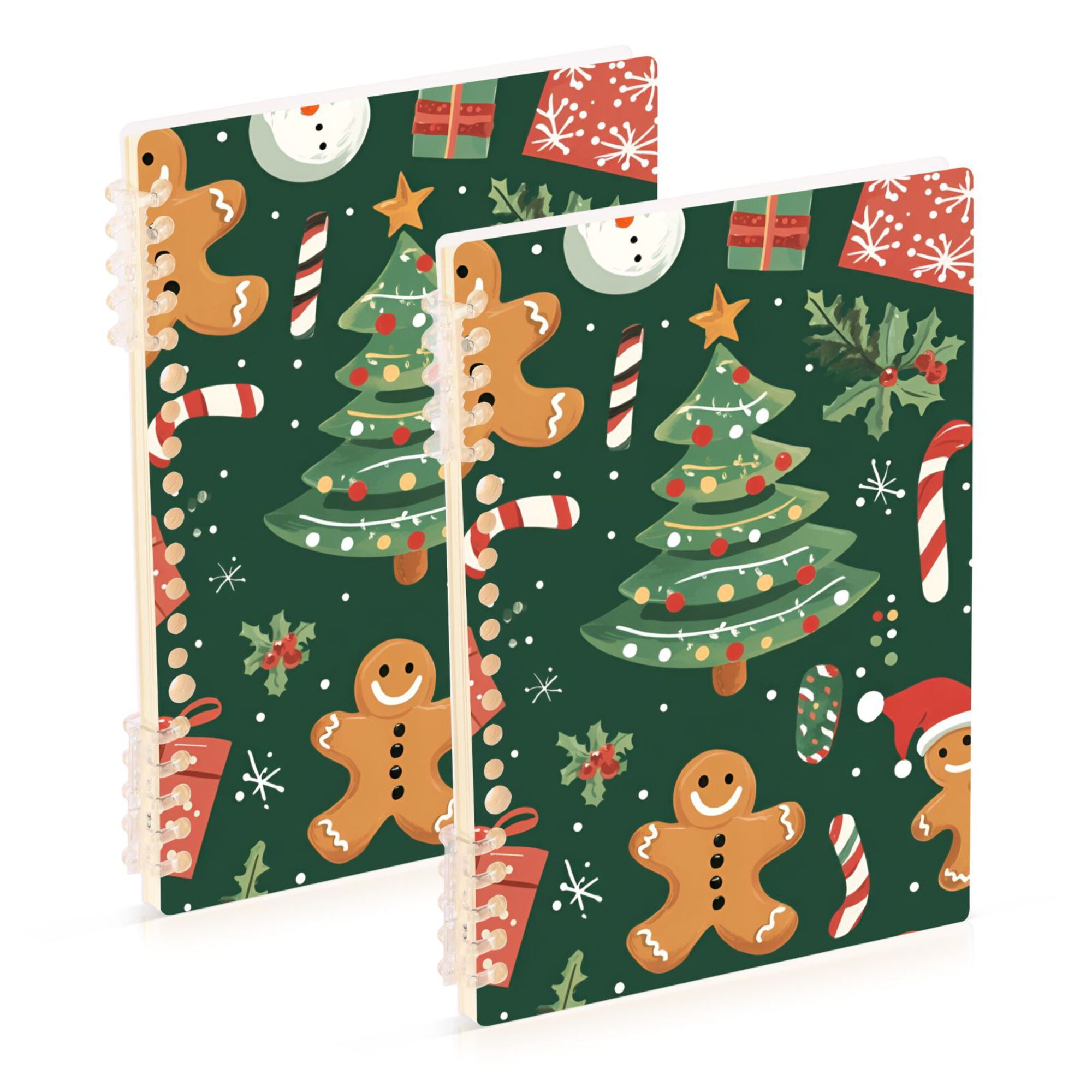 FORMRS 1-Subject Spiral Notebook 8" x 5" College Ruled 60 Refillable Sheet, Brown Christmas ...