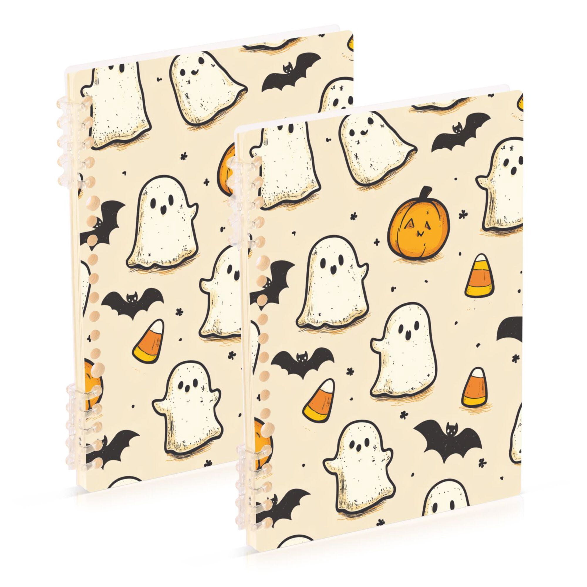 FORMRS 1-Subject Spiral Notebook 8" x 5" College Ruled 60 Refillable Sheet, Halloween Cute ...