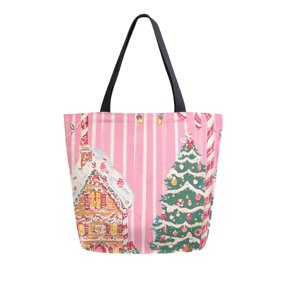 Just Ermo Pink Tote Bag - Large Puppy Holding High Heels Shopping Bag ...