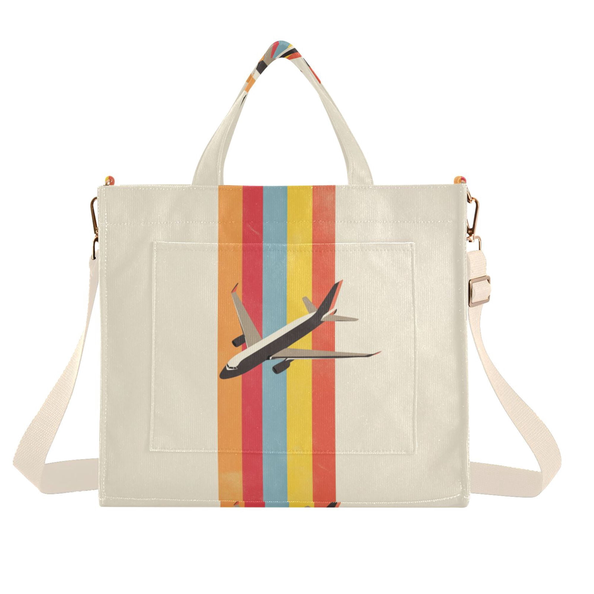 FORMRS Womens Corduroy Tote Bag Crossbody Shoulder Handbag with Pocket ...