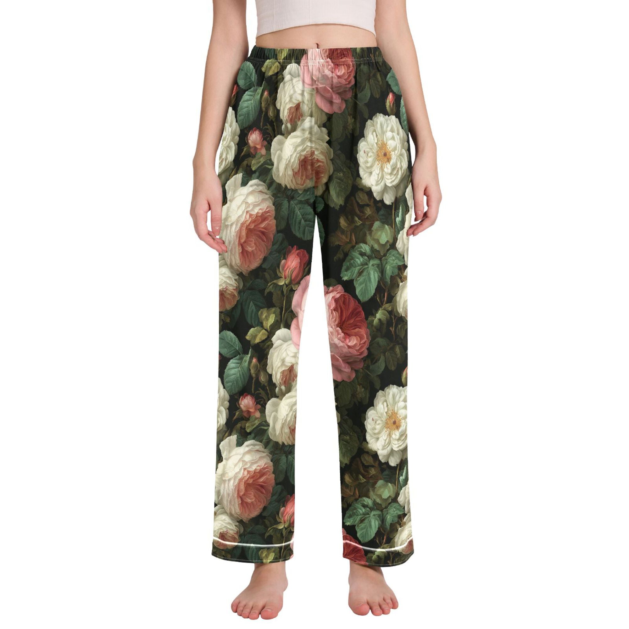 FORMRS Women's Pajama Pants with Pockets Soft Comfy Loungewear Sleep Bottom, Sizes S-2XL, White ...