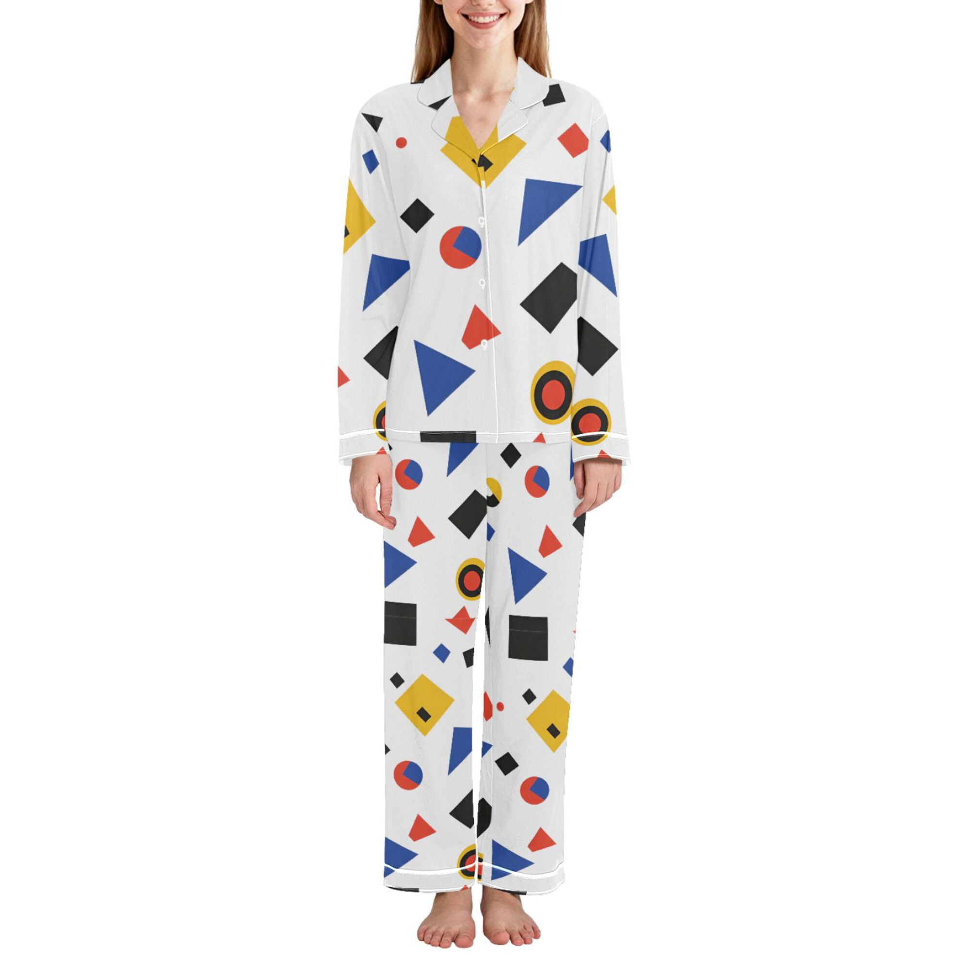 FORMRS Womens Pajama Set Long Sleeve Top and Pants with Pockets Soft ...