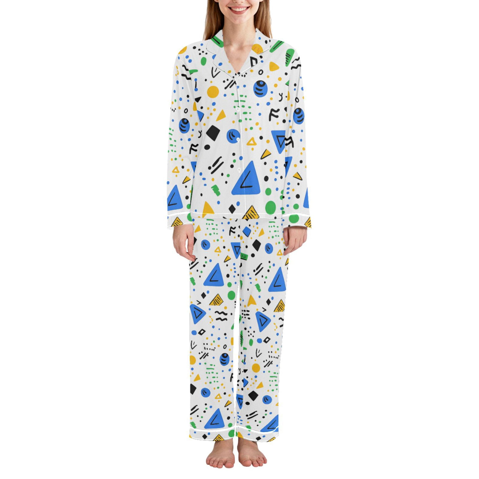 FORMRS Womens Pajama Set Long Sleeve Top and Pants with Pockets Soft ...