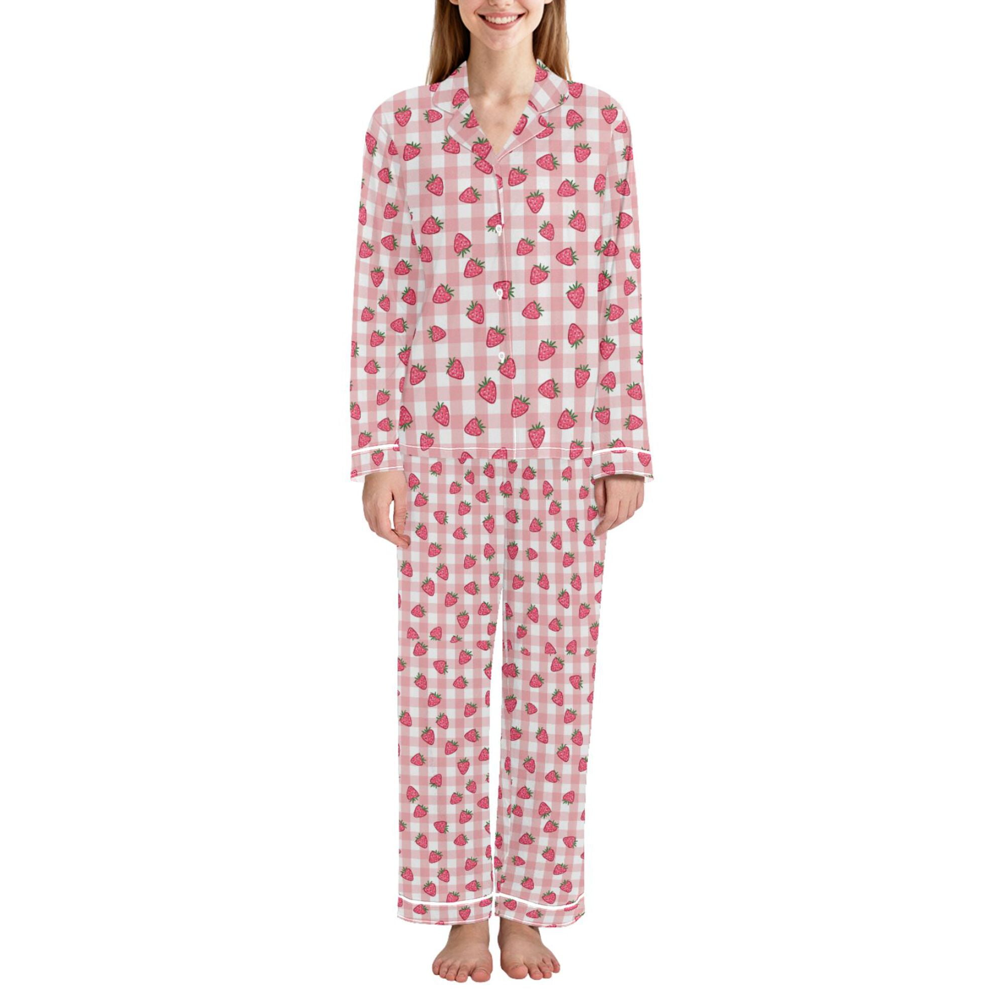 FORMRS Womens Pajama Set Long Sleeve Top and Pants with Pockets Soft ...