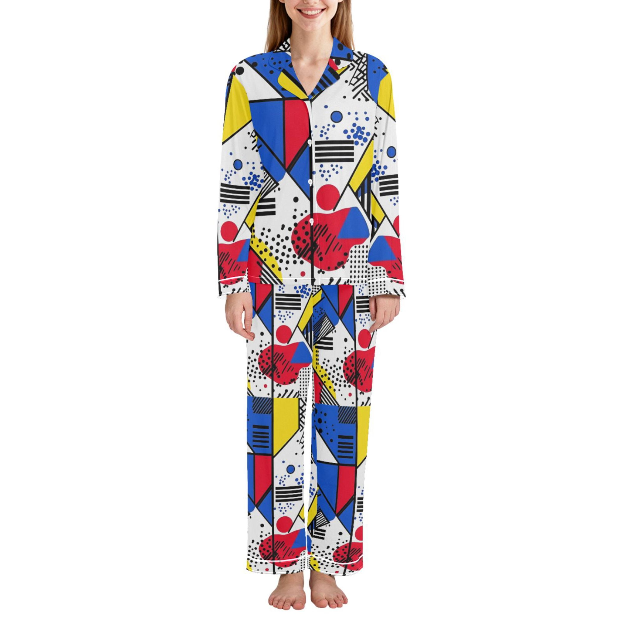 FORMRS Womens Pajama Set Long Sleeve Top and Pants with Pockets Soft ...