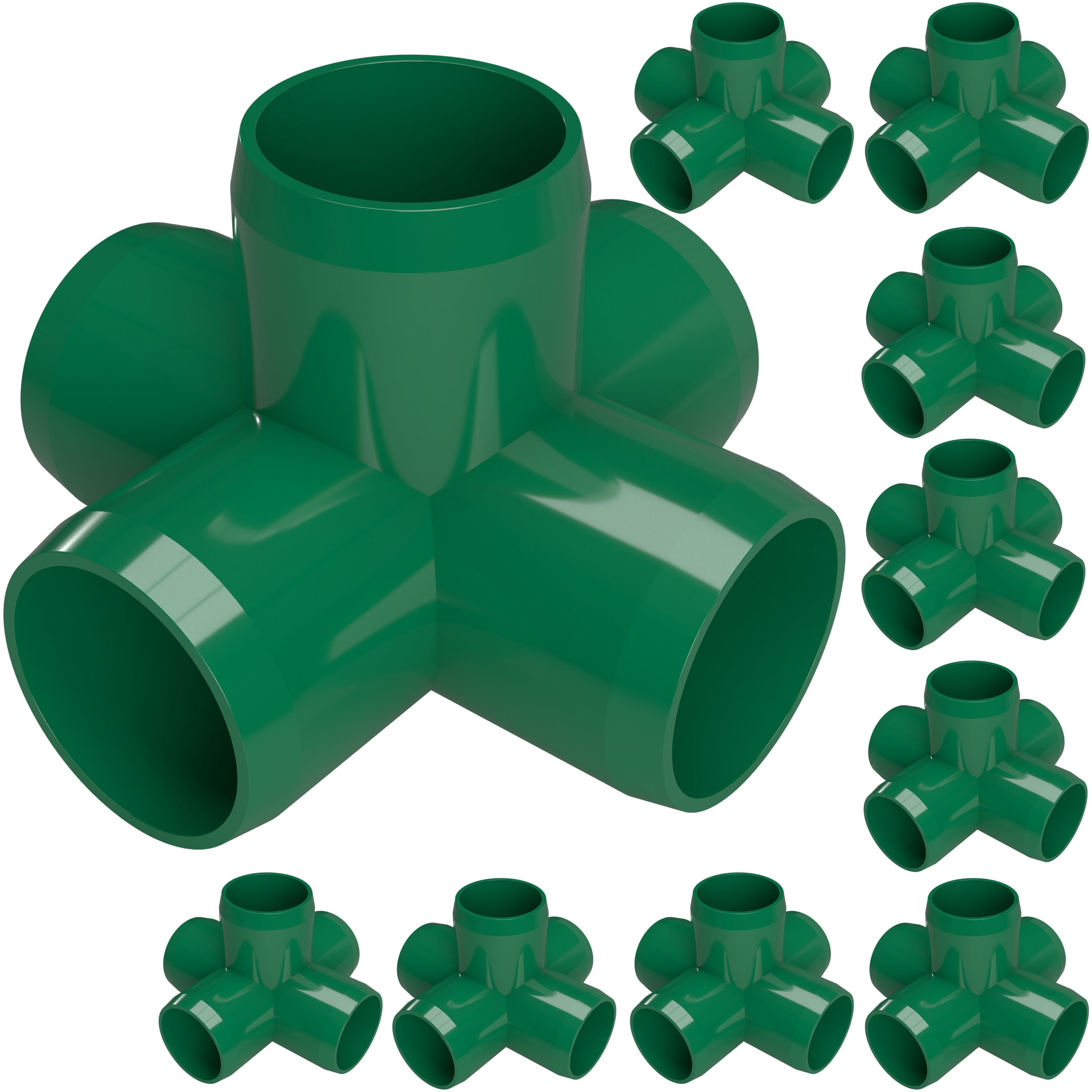 FORMUFIT PVC Fitting, 5-Way Cross Side Outlet, Furniture Grade, 1/2 ...