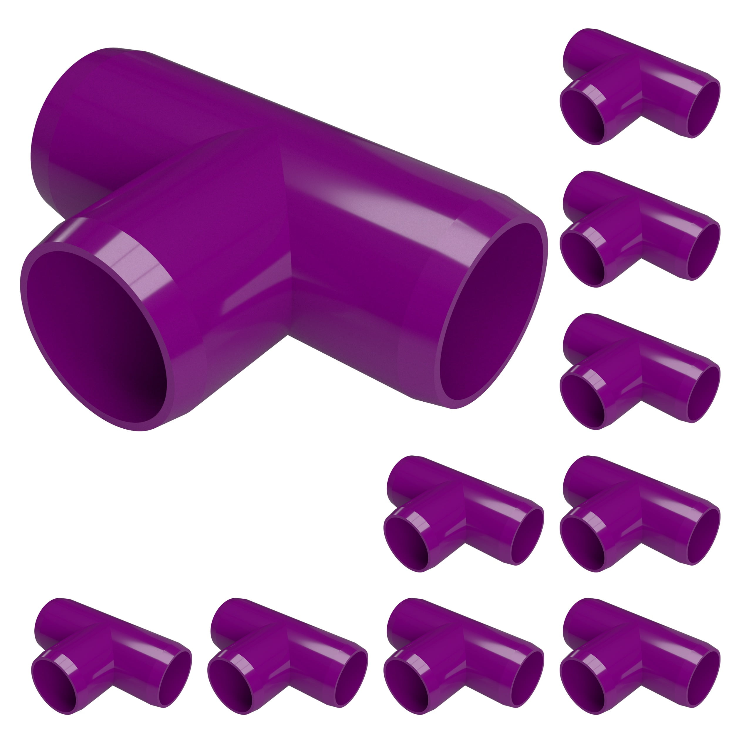FORMUFIT PVC Fitting, Standard Tee , Furniture Grade, 1/2" Size, Purple ...