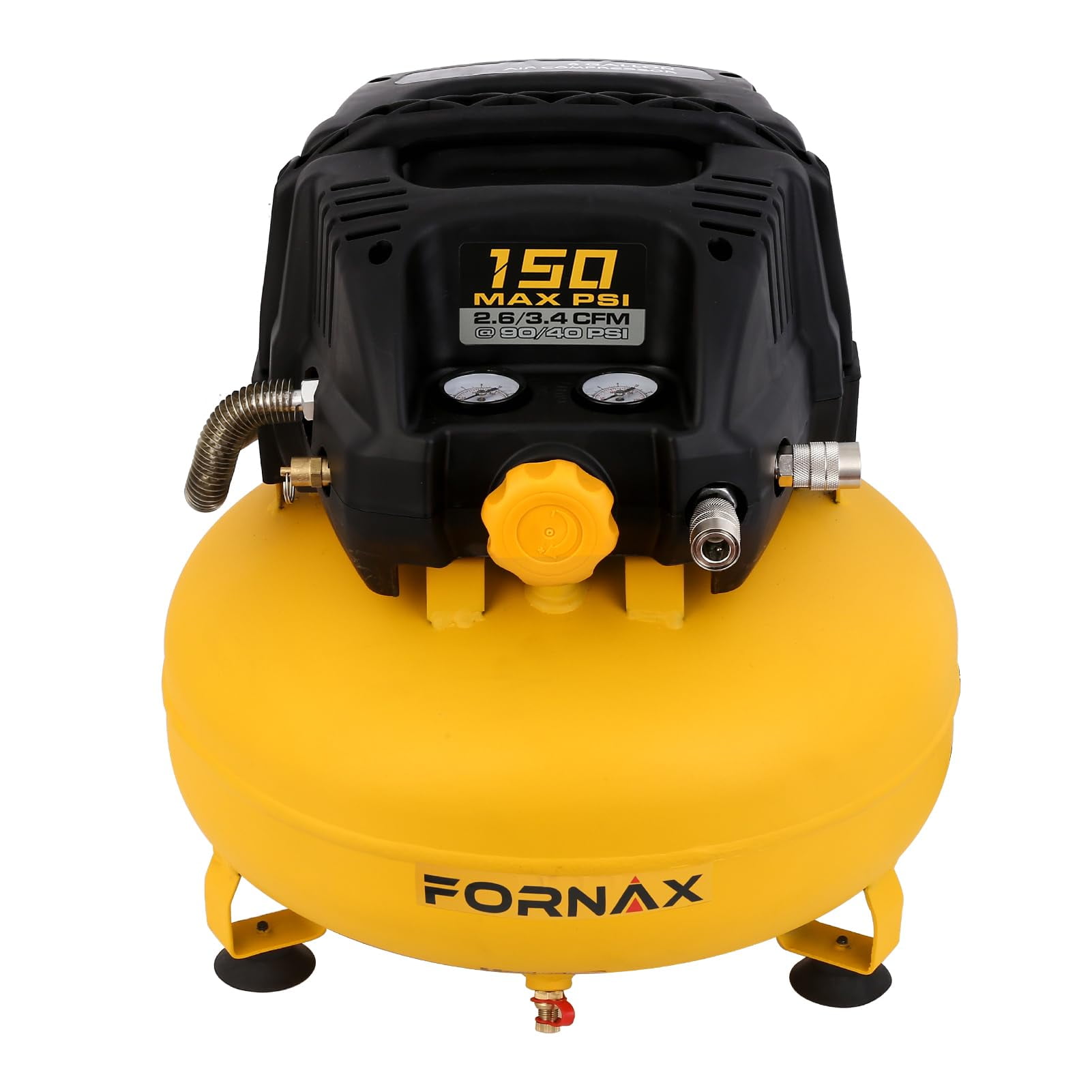 FORNAX Pancake Air Compressor with two couplers, 6 Gallon Portable ...