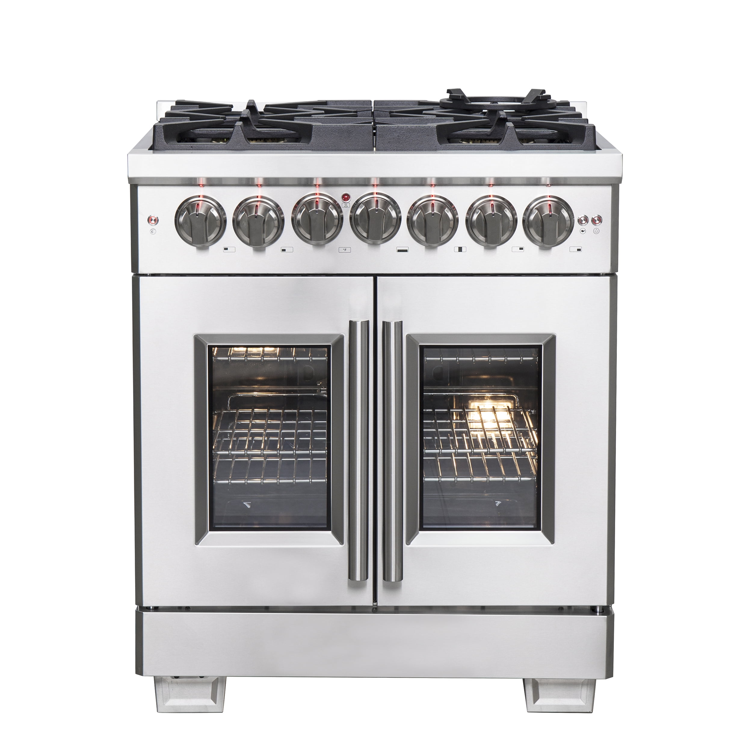 Forno Capriasca 30-Inch Freestanding French Door Dual Fuel Range, 4 ...