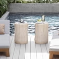 FOROUTIA Set Of 2 Tree Stump Outdoor Side Tables, Weather Resistant MgO ...