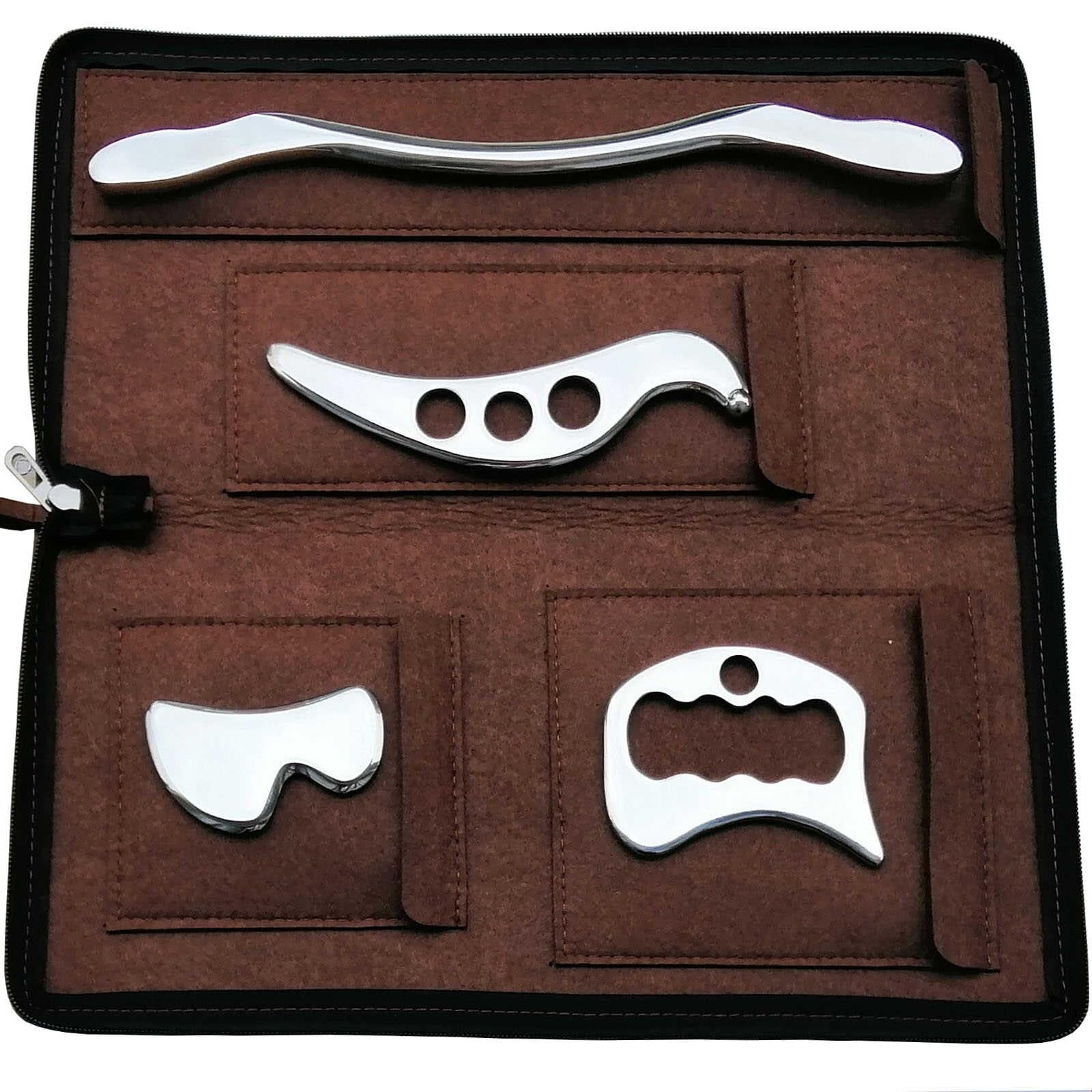 FORQOQO 4 in 1 SBF3 Stainless Steel Gua Sha Muscle Scraper Massage Tool ...