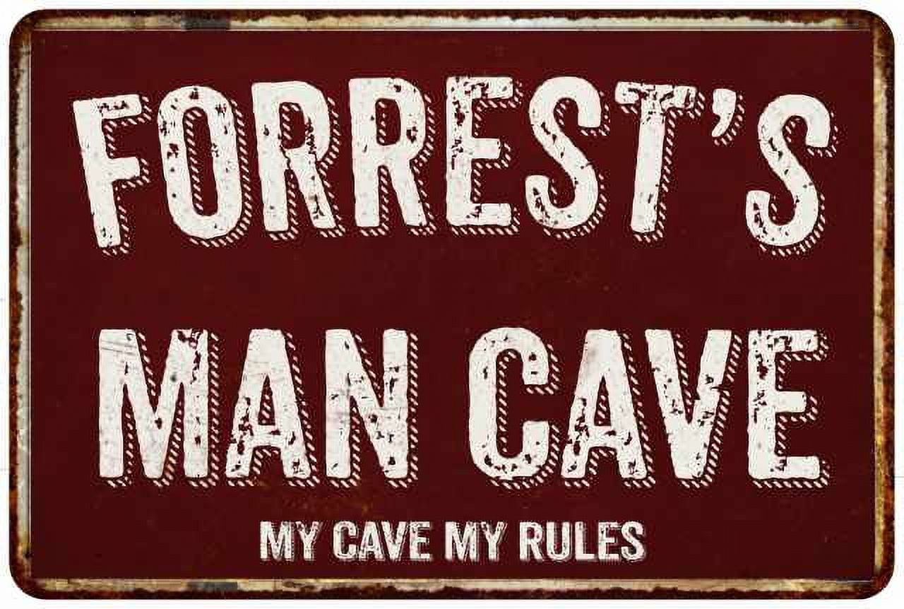 FORREST'S Man Cave Red Grunge Sign 12 x 18 Matt Finish Metal Sign ...