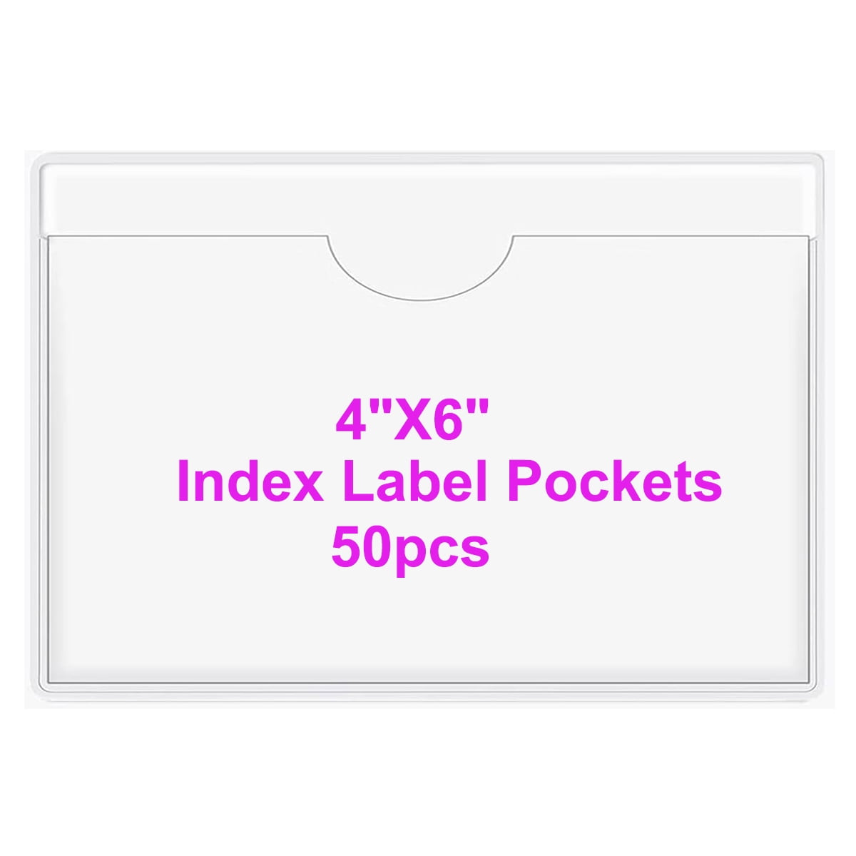 FORSHUYU 50 Pack Self-adhesive 4" x 6" Index Card Pockets with Top Open ...