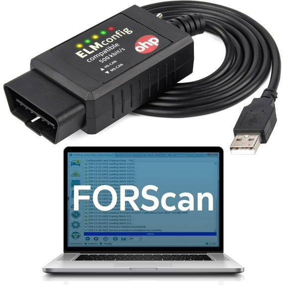 FORScan ELM327-based OBD2 to USB Diagnostic Scan Tool with MS-Can/HS ...