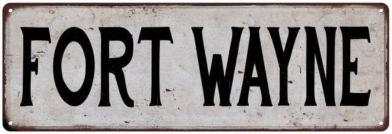 FORT WAYNE Vintage Look Rustic Metal City State Sign 6 x 18 High Gloss ...
