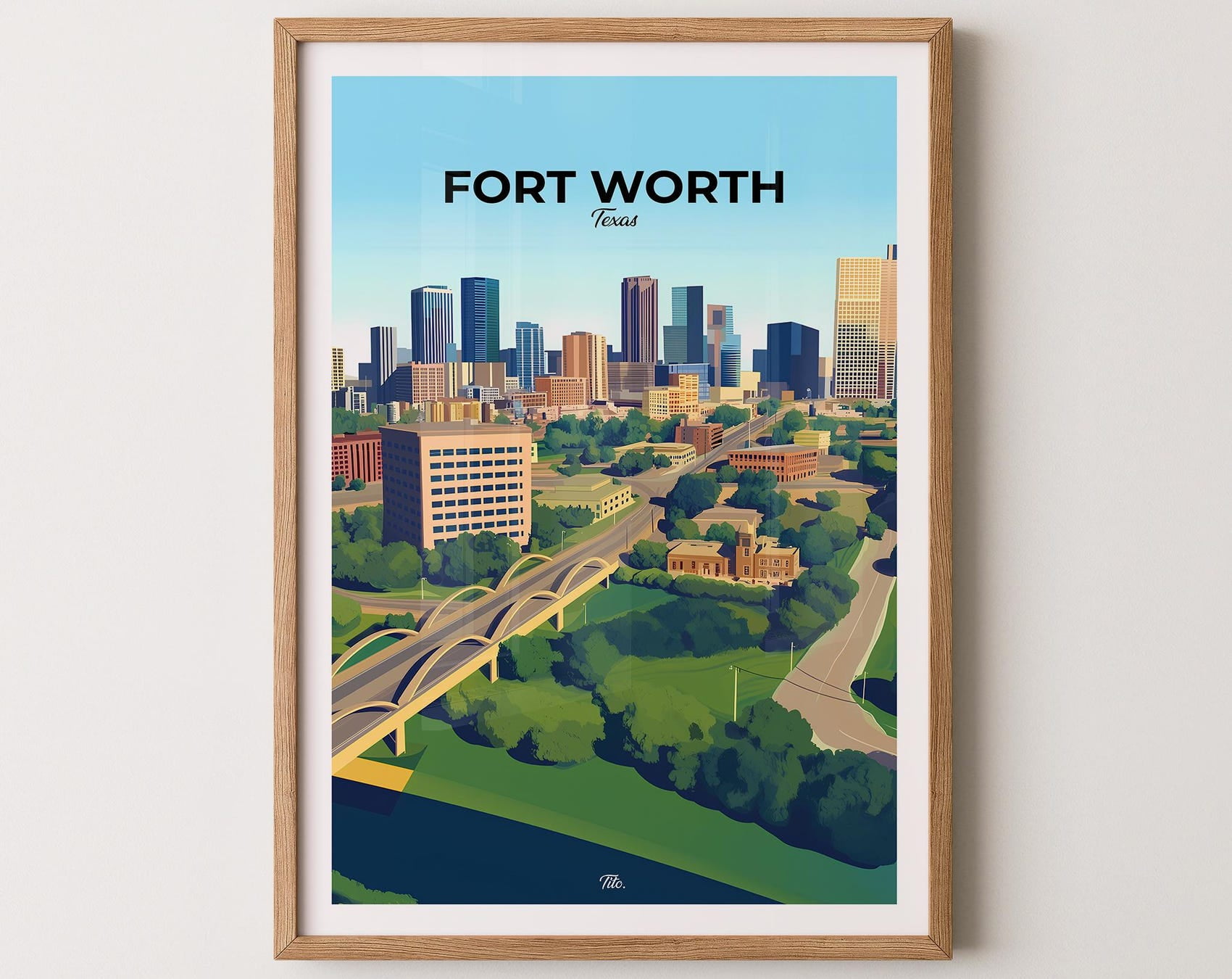 FORT WORTH Poster, Fort Worth Travel Poster, Fort Worth Art Print, Fort ...