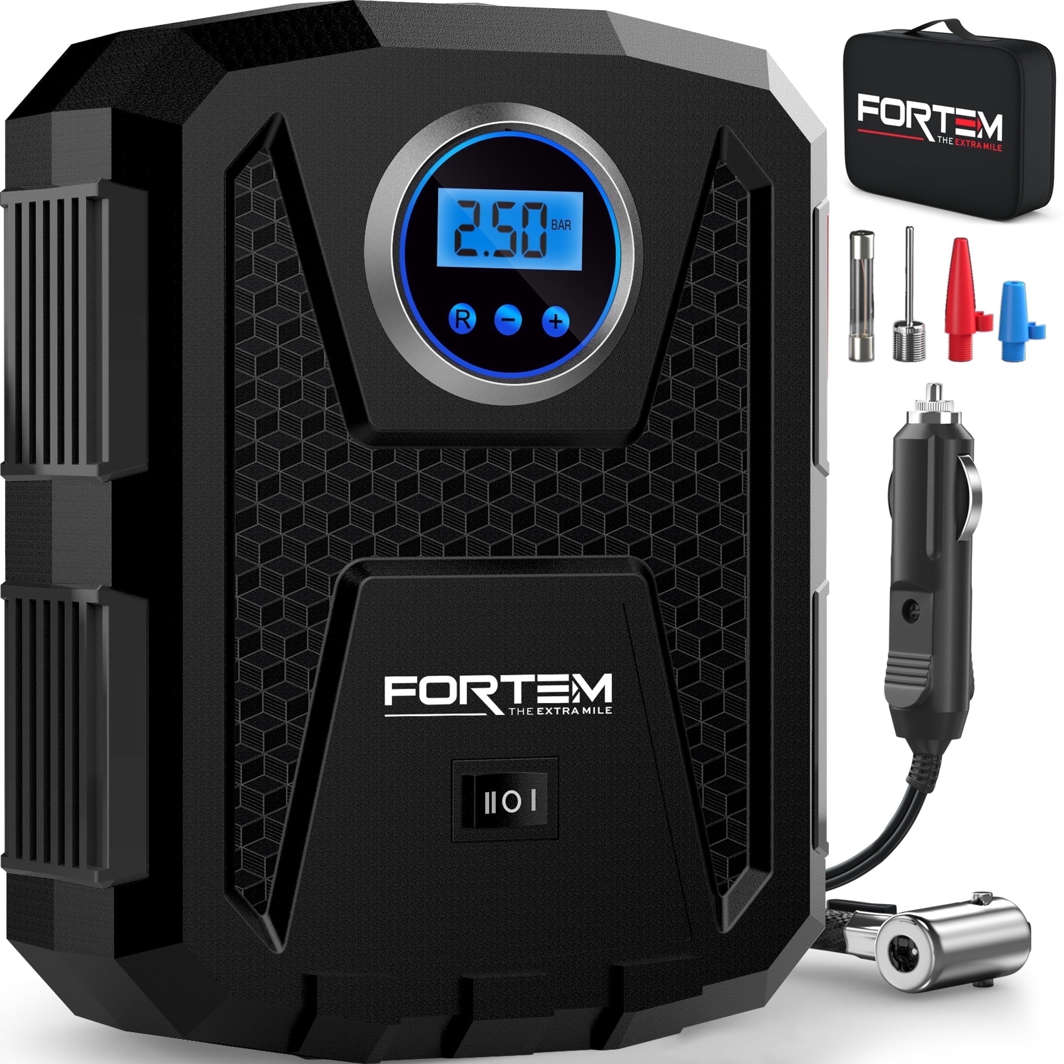 FORTEM Tire Inflator Portable Air Compressor 150 PSI, Digital Gauge ...