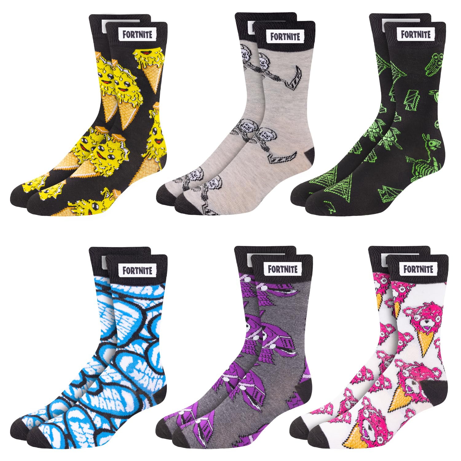 FORTNITE Fun: 6-Pack High Socks for Boys and Teens ? Vibrant Gaming ...
